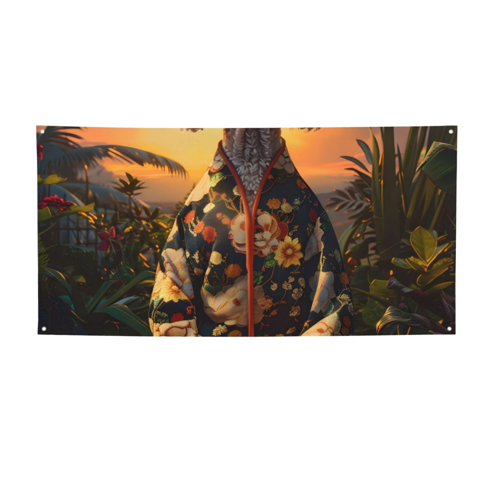 Pofeuu Flower Field Poodle Print Colorful Yard Festival Banner Sign ...