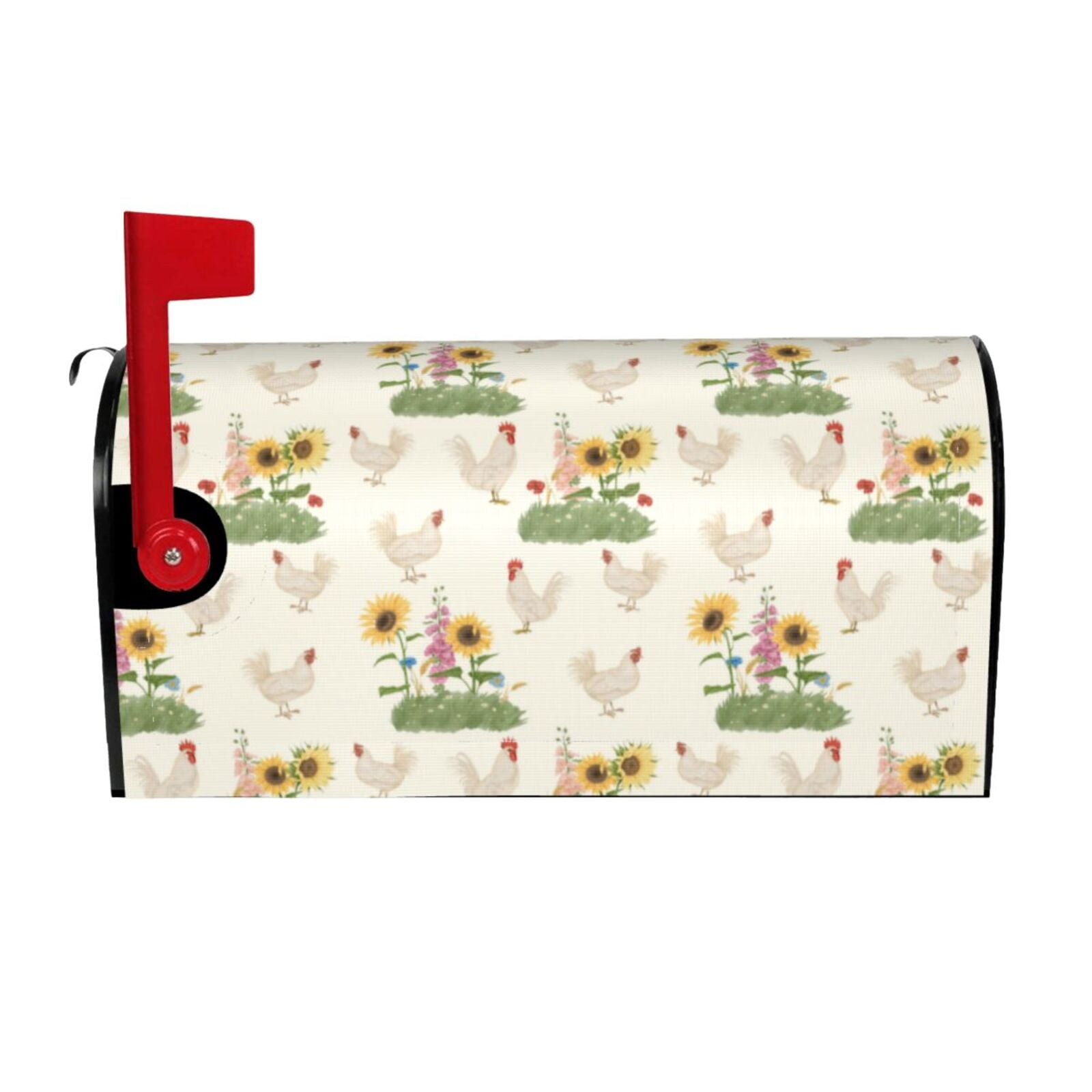 Pofeuu Flowers And Hens Print Mailbox Covers Letterbox Cover Mailbox ...
