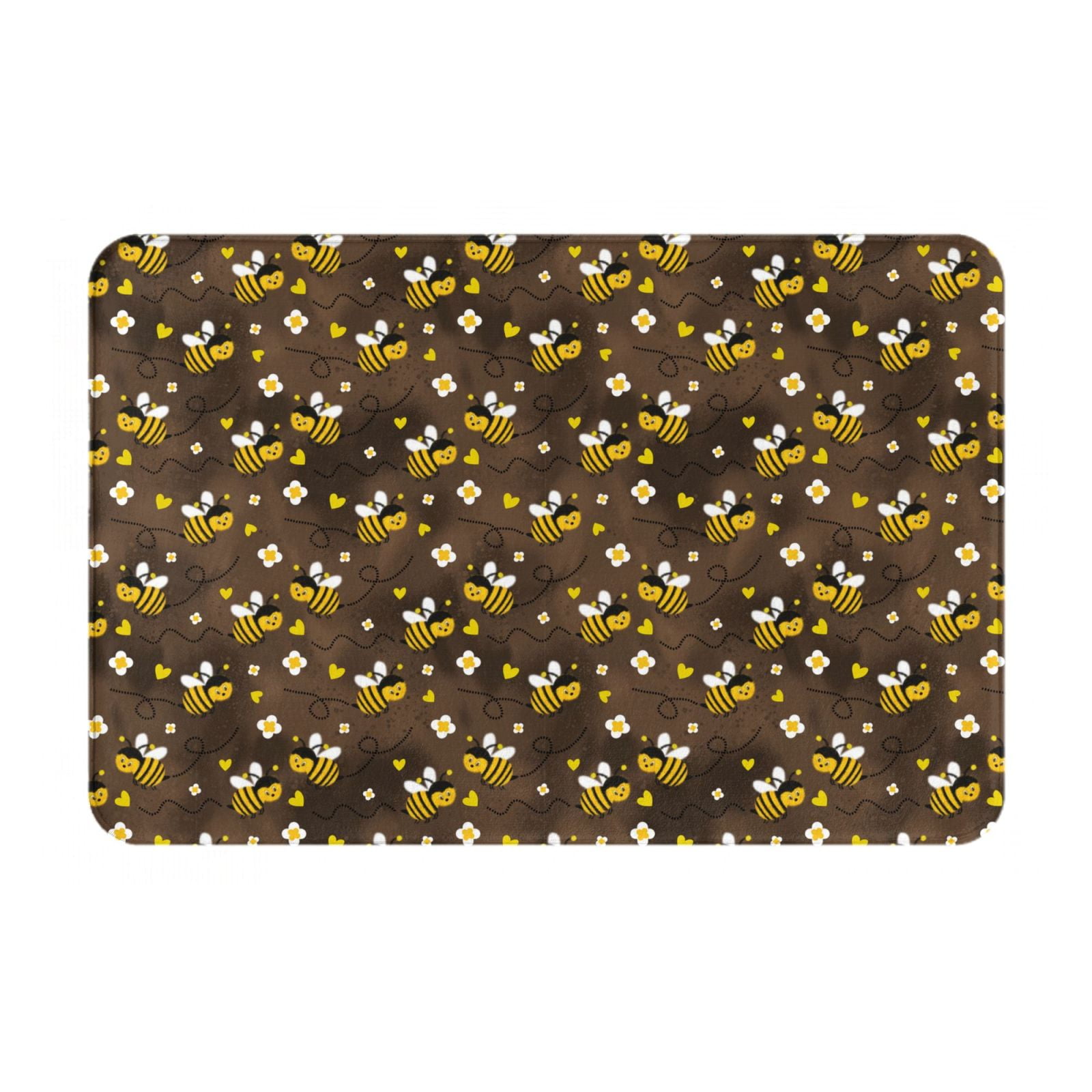 Pofeuu Flying Furry Honey Bees Print Flannel Doormats Rug16"x24"Rug ...