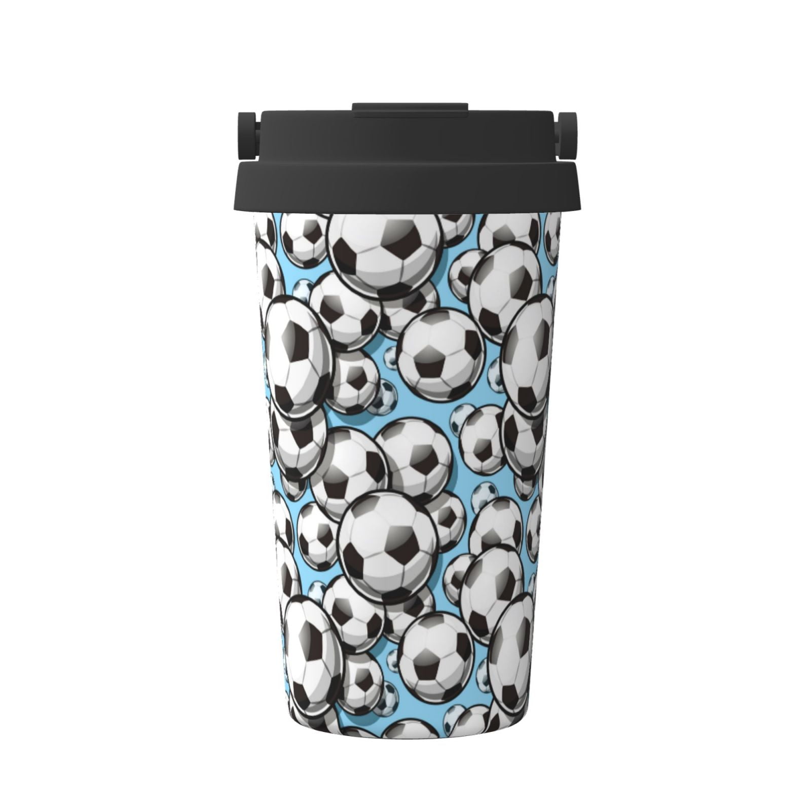 Pofeuu Football Soccer Ball Print Coffee Mug,Iced Coffee Tumbler Cup ...