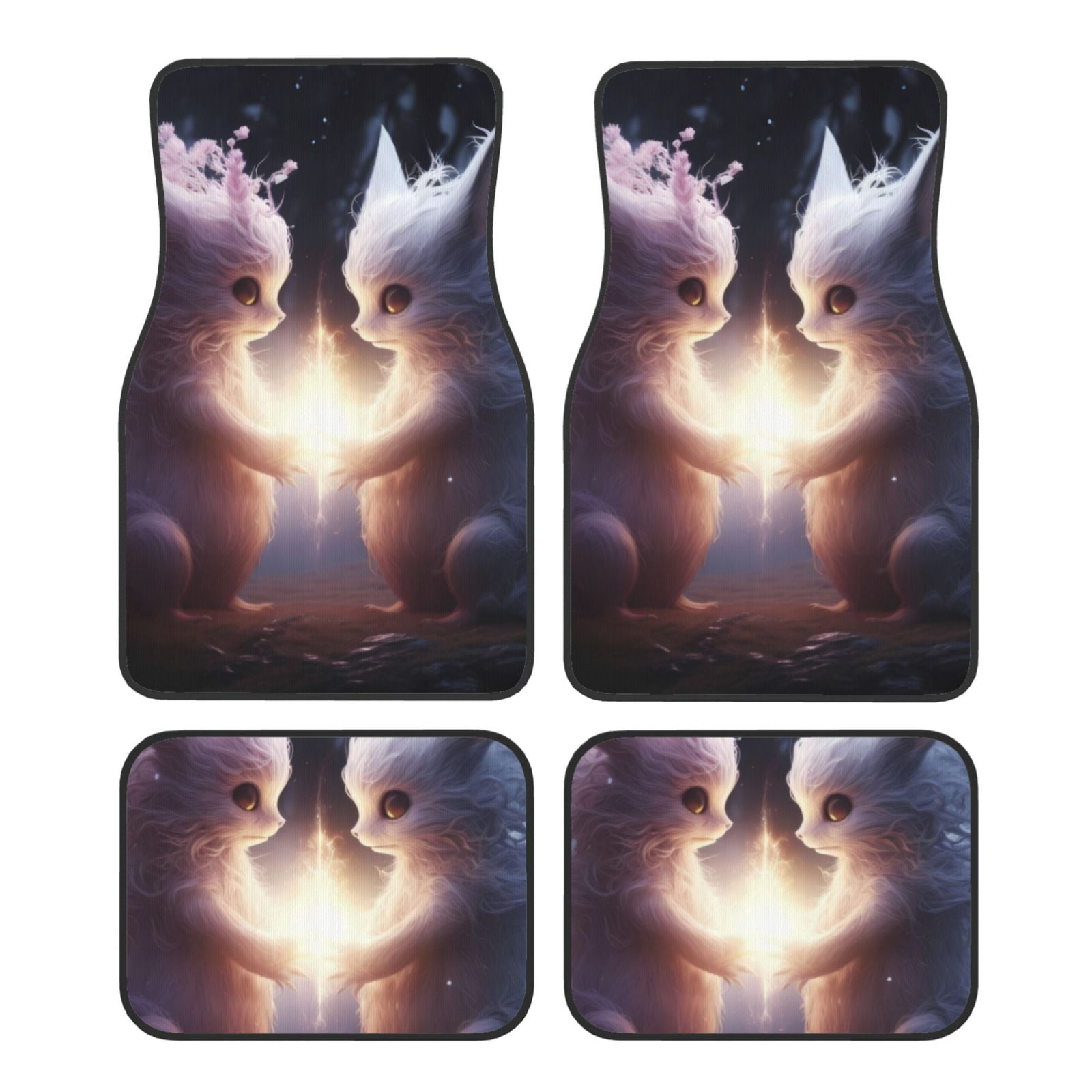 Pofeuu Fox Couple Print Car Foot Mat Set of 4 Pieces - All-Weather Full ...