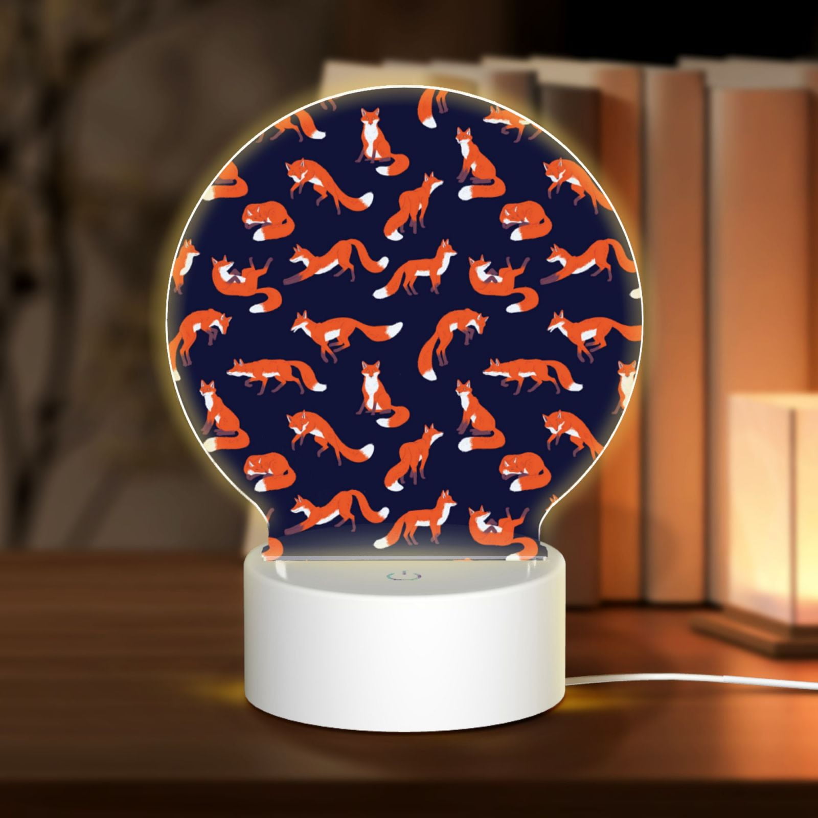 Pofeuu Foxes In Different Poses Print LED Christmas Night Light Lamp ...