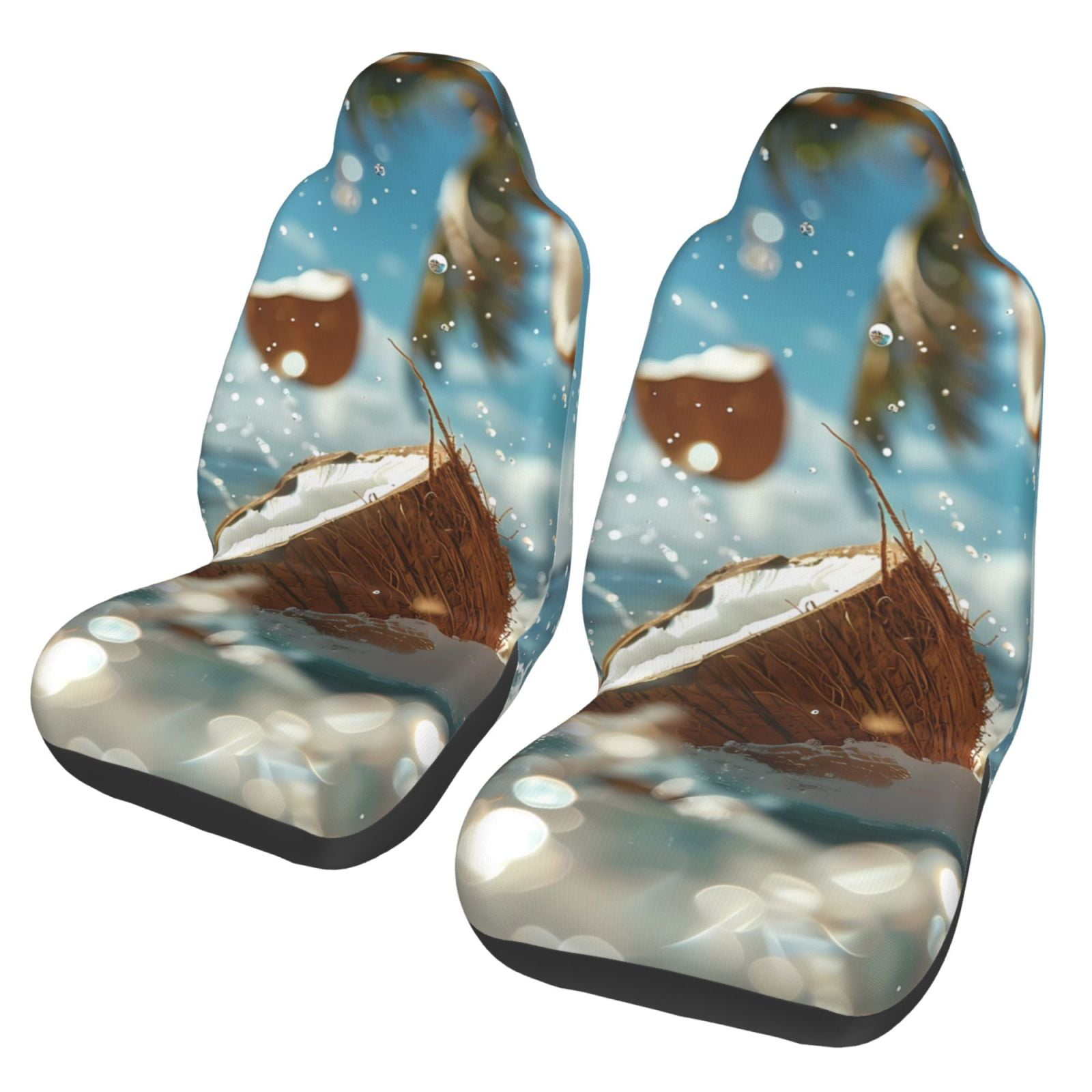 Pofeuu Fresh Coconut Splash Print Automotive Car Seat Covers Flat Cloth ...