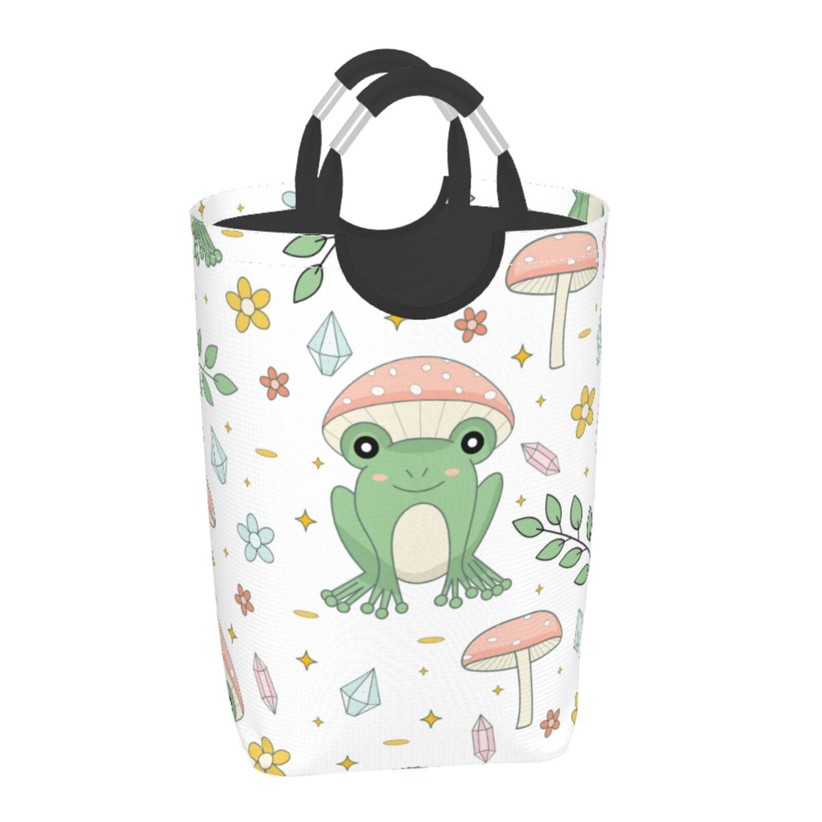 Pofeuu Frog and Mushrooms Print Laundry Basket, Laundry Hamper ...