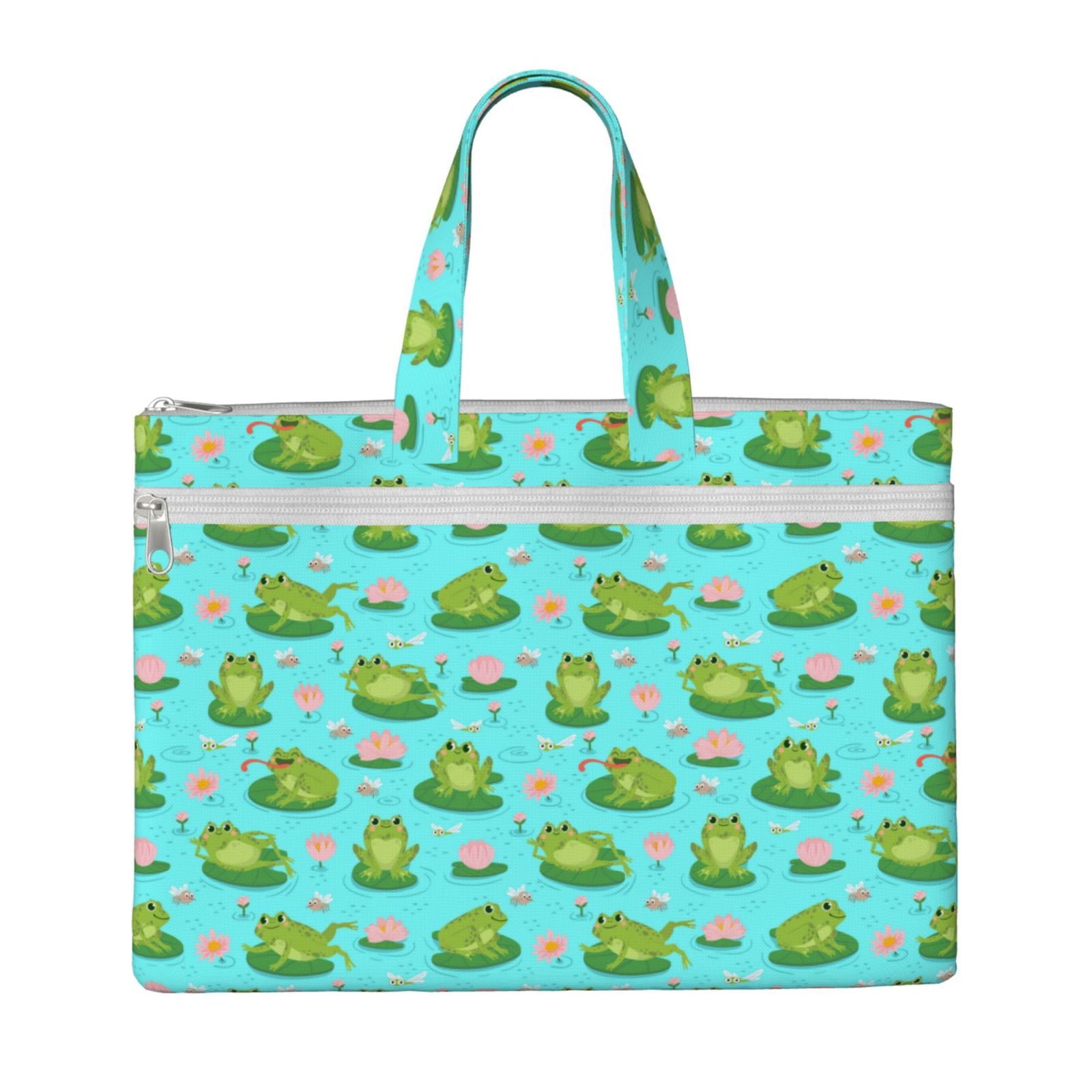 Pofeuu Frogs And Aquatic Plants Print Laptop Bag Carrying - Computer ...
