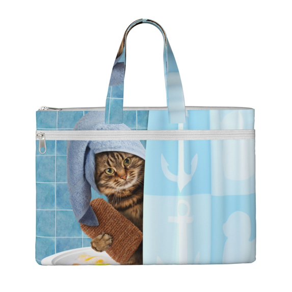 Pofeuu Funny Cat Taking a Bath Print Laptop Bag Carrying - Computer Bag ...