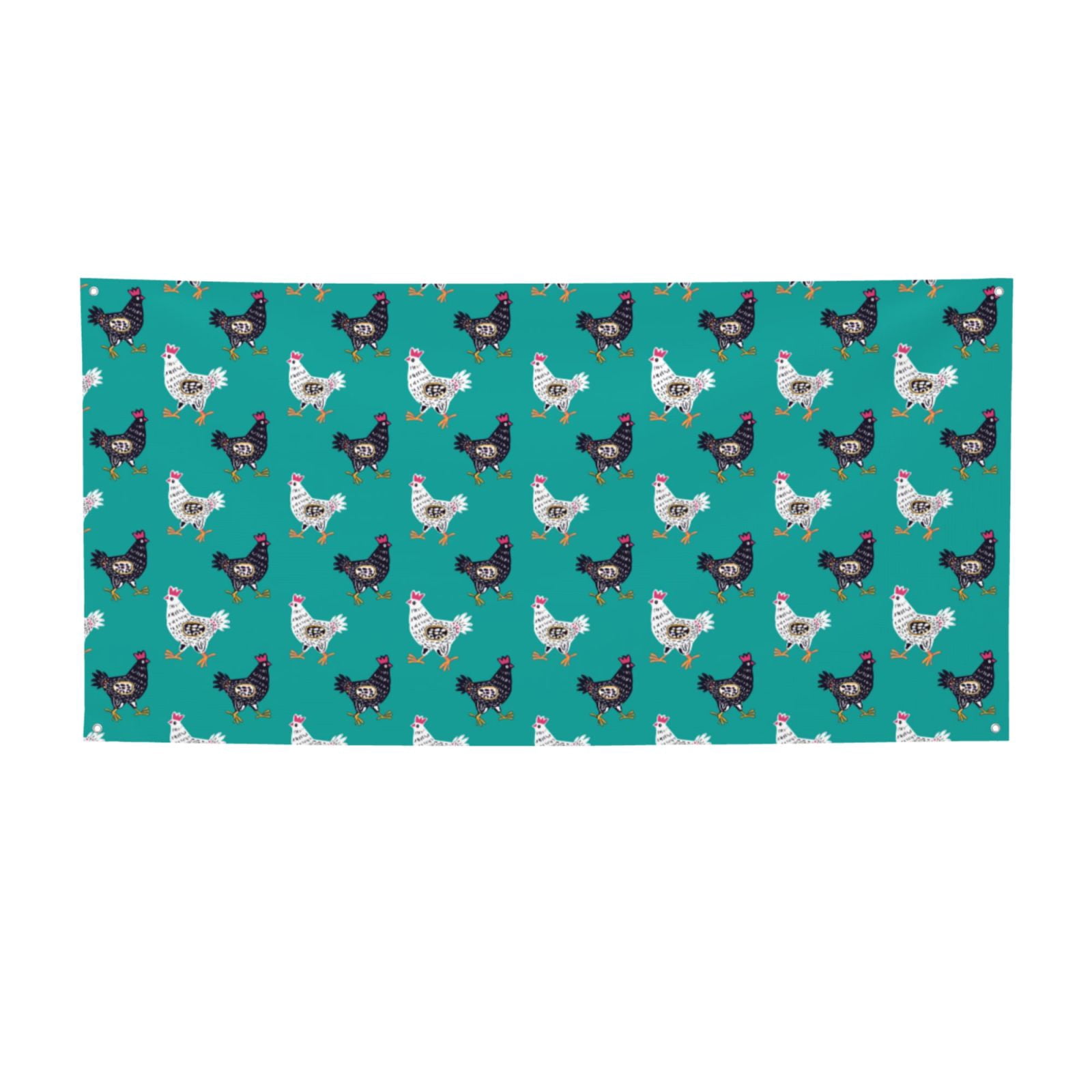 Pofeuu Funny Chicken Print Colorful Yard Festival Banner Sign Party ...