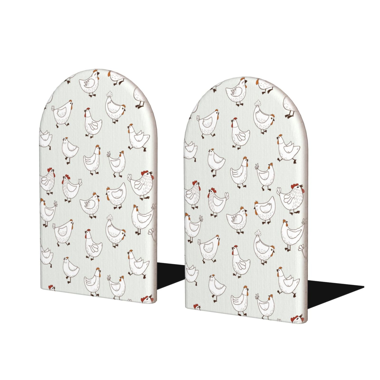 Pofeuu Funny Chicken Print Large Bookend Hold Heavy Books- Wood ...