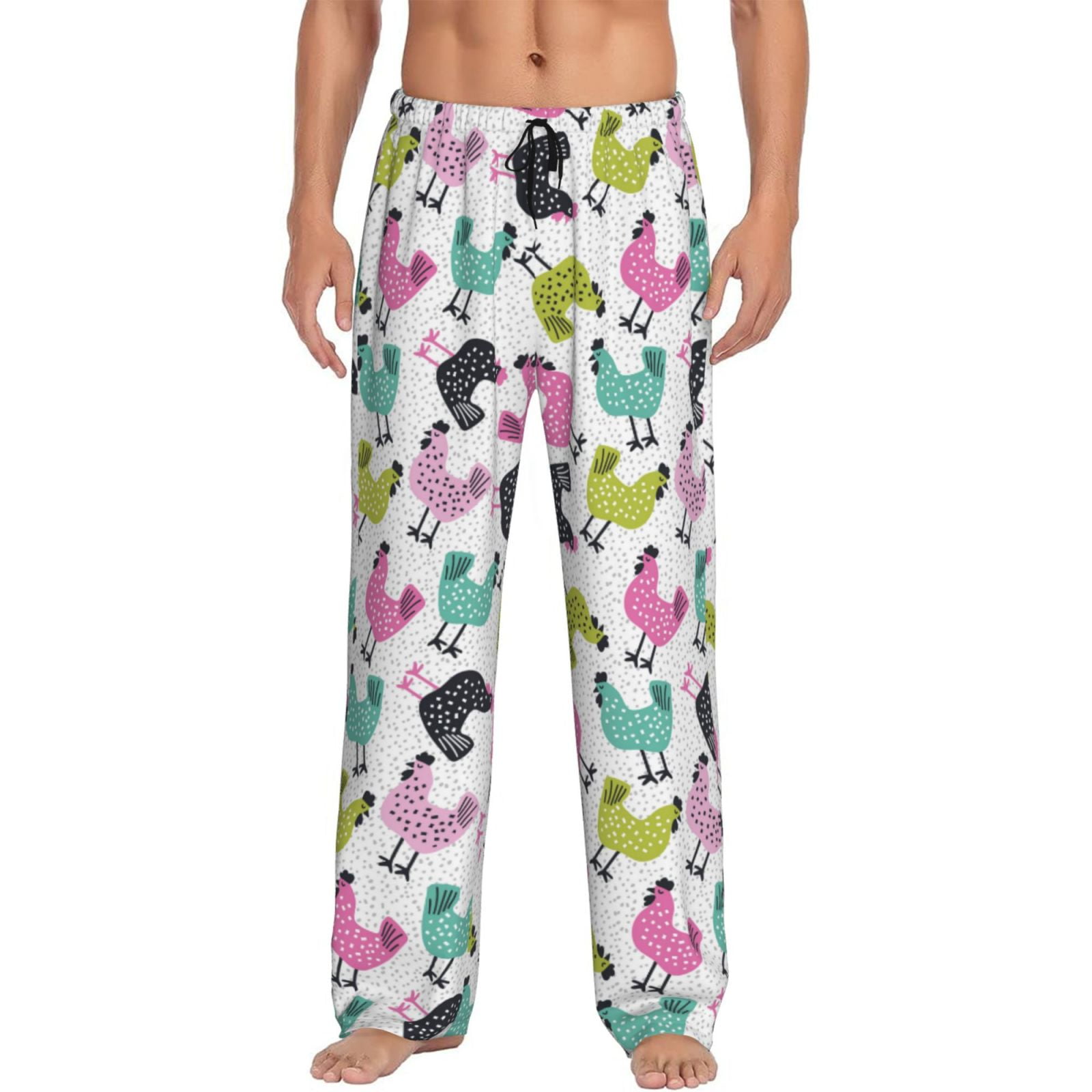Pofeuu Funny Chicken Print Men's Pajama Pants, Soft Lounge Pajama Pants ...