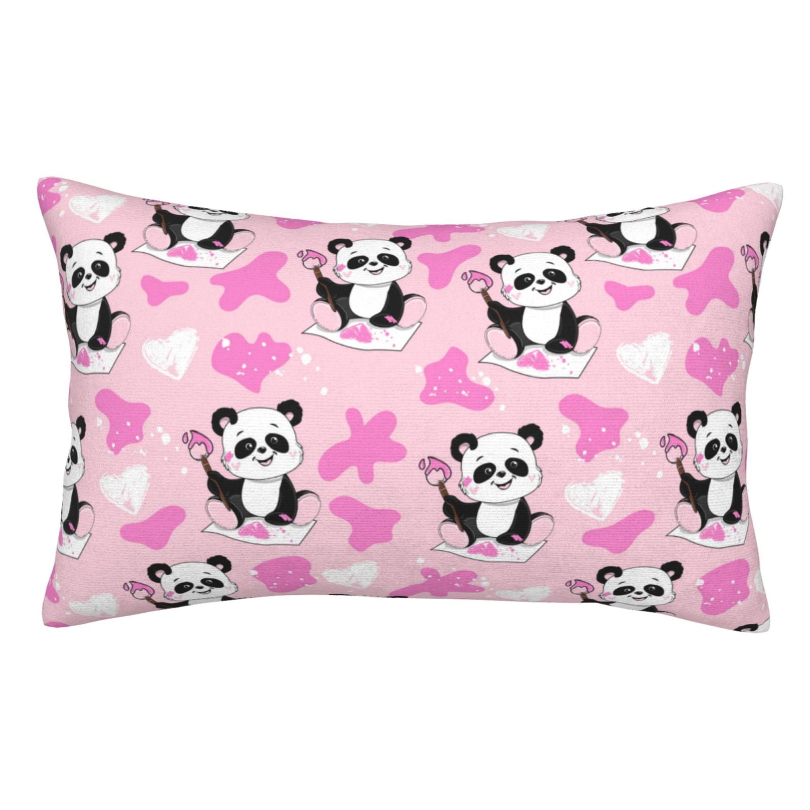 Pofeuu Funny Panda Draws A Heart Print Polyester Microfiber Plush ...