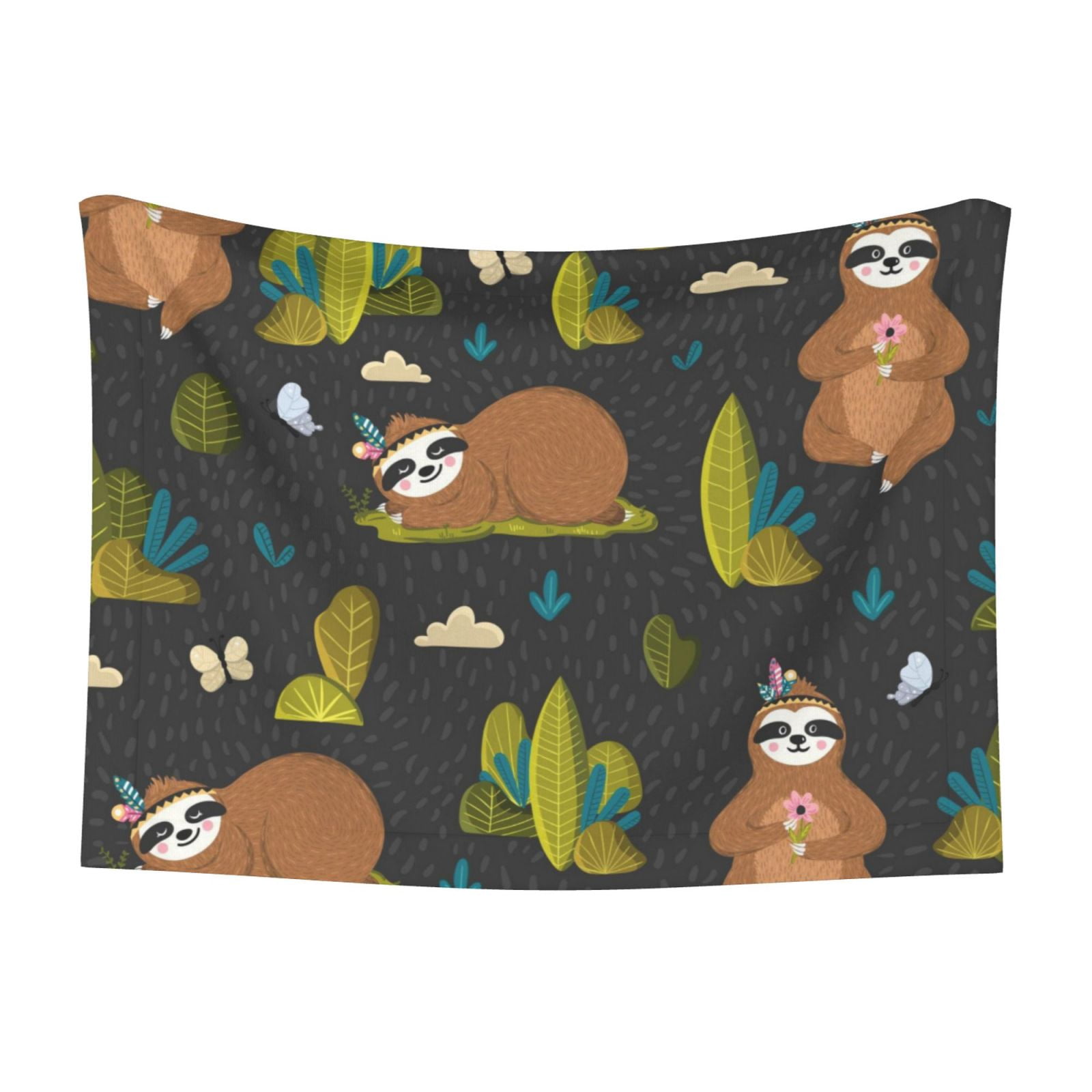 Pofeuu Funny Sloths In The Forest Print Puppy Blanket,Dog Blankets,Pet ...