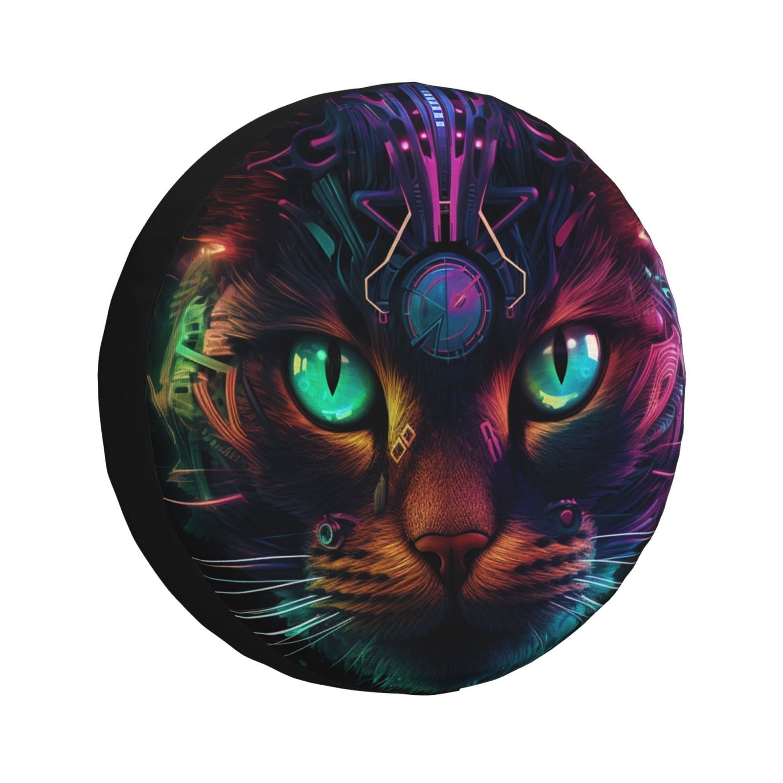 Pofeuu Futuristic Cat Warrior Print Spare Tire Wheel Cover for Car ...