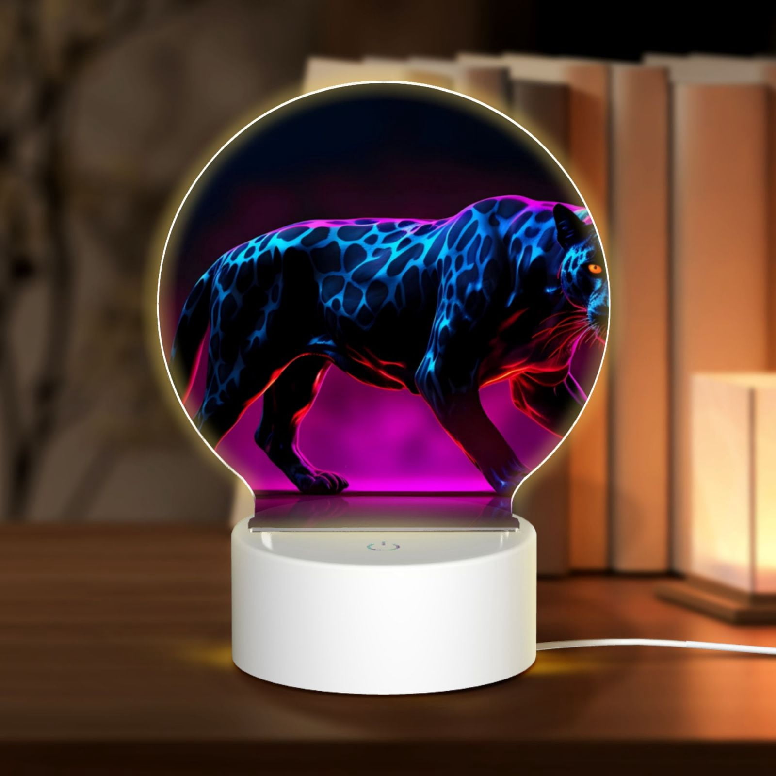 Pofeuu Futuristic Purple Panther A、 Print LED Christmas Night Light ...