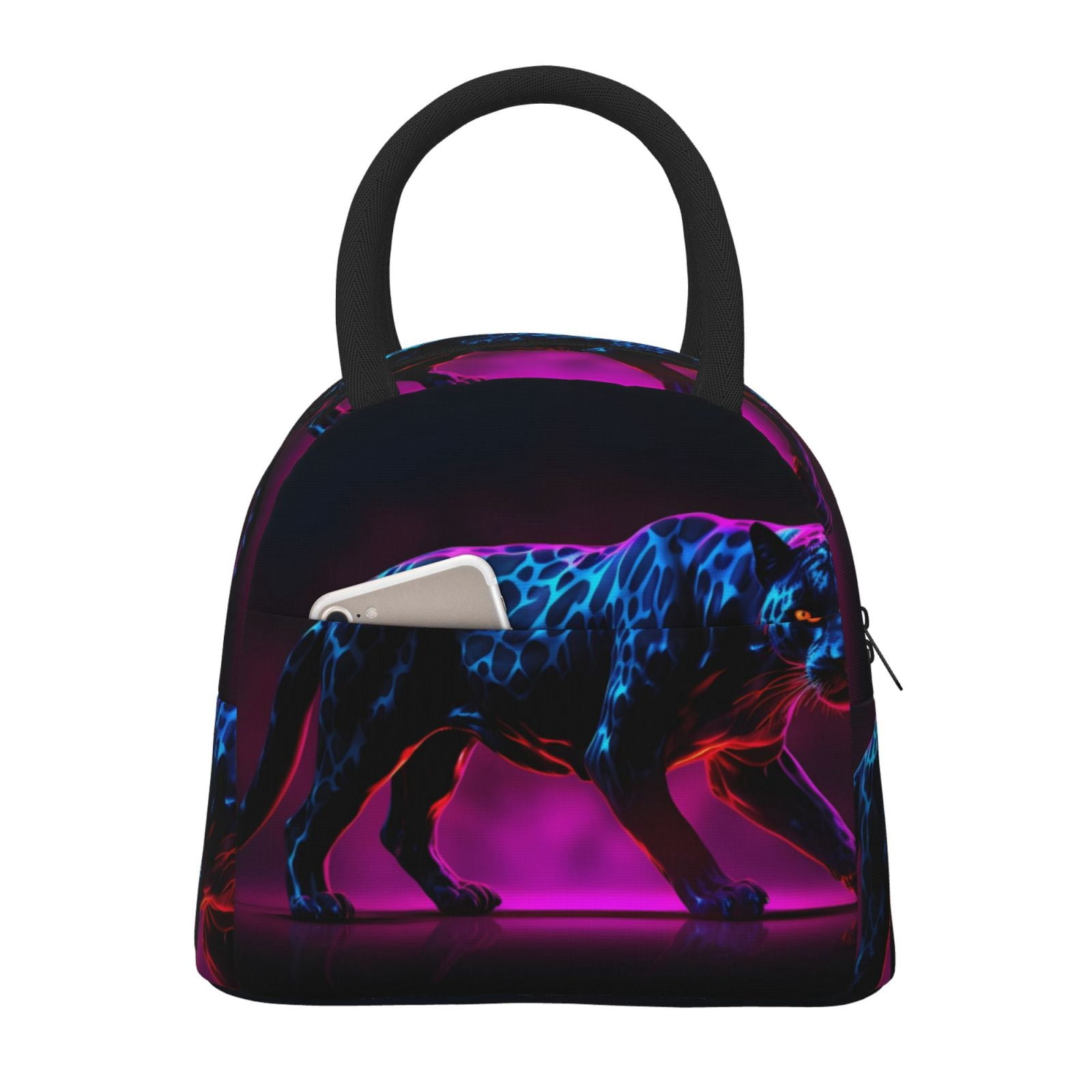 Pofeuu Futuristic Purple Panther A、 Print Lunch Bag for Adult Insulated ...