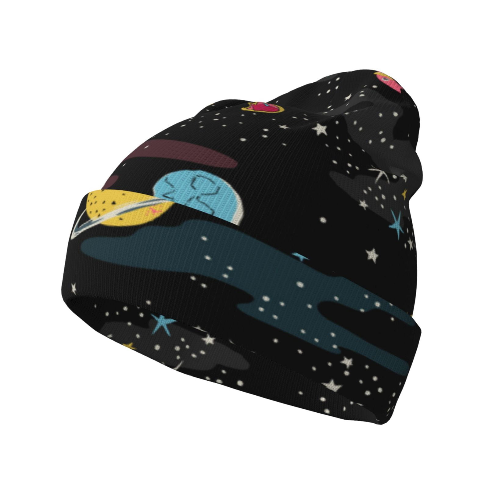 Pofeuu Galaxy Print Beanie Hat for Men Women Knit Winter Hat Warm ...