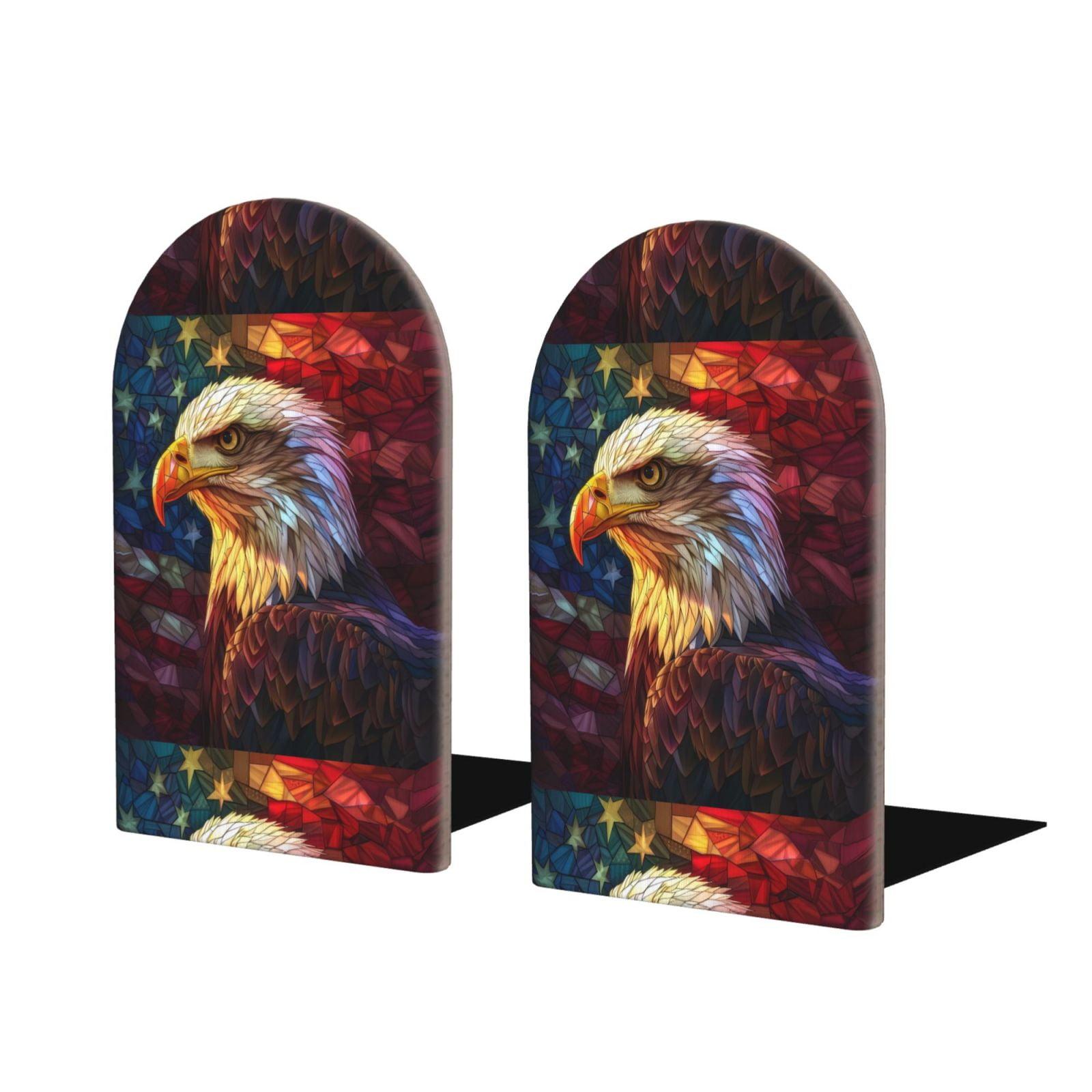 Pofeuu Geometric American Bald Eagle Print Large Bookend Hold Heavy ...