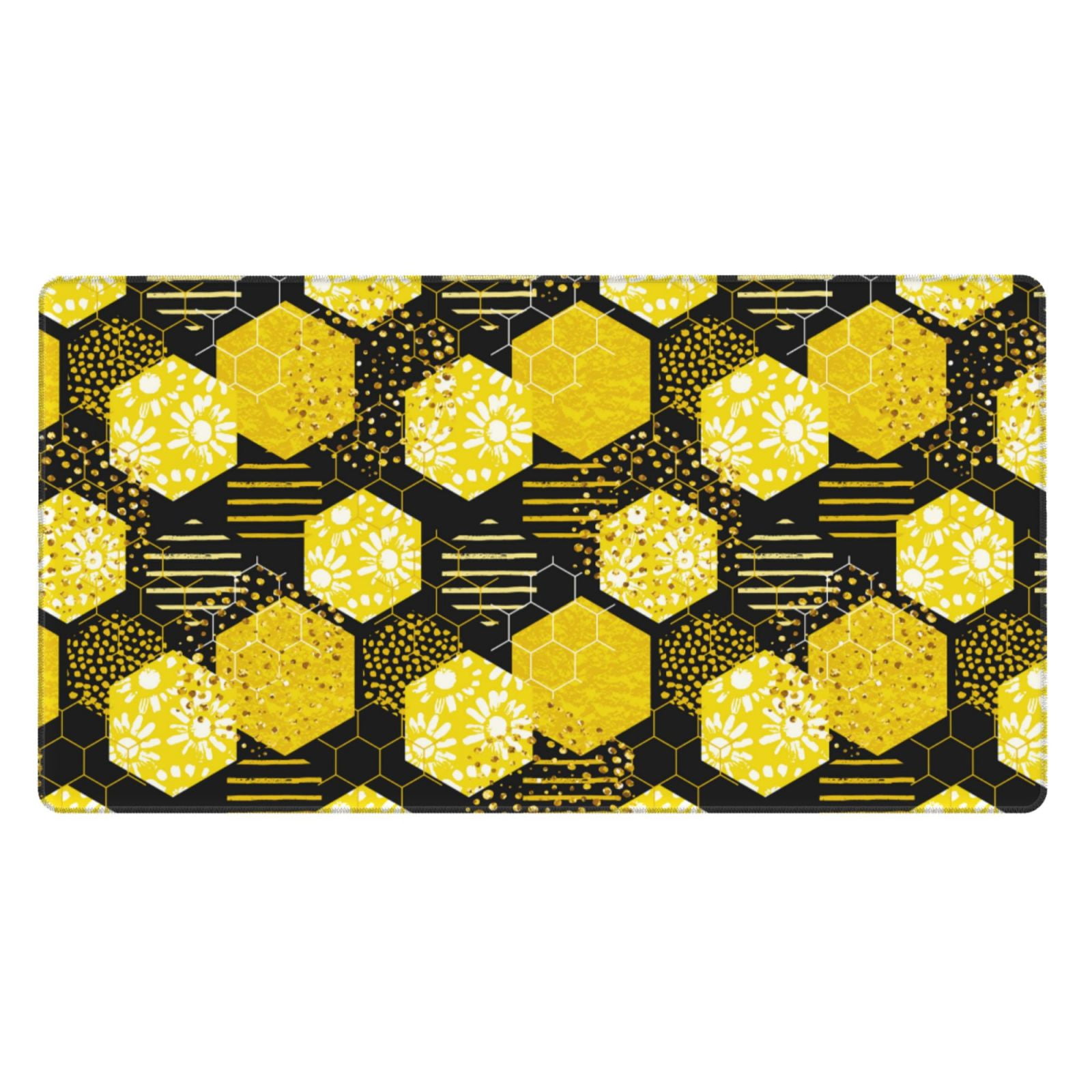 Pofeuu Geometric Pattern with Bee Print Mouse Pad,Rubber, Multipurpose ...