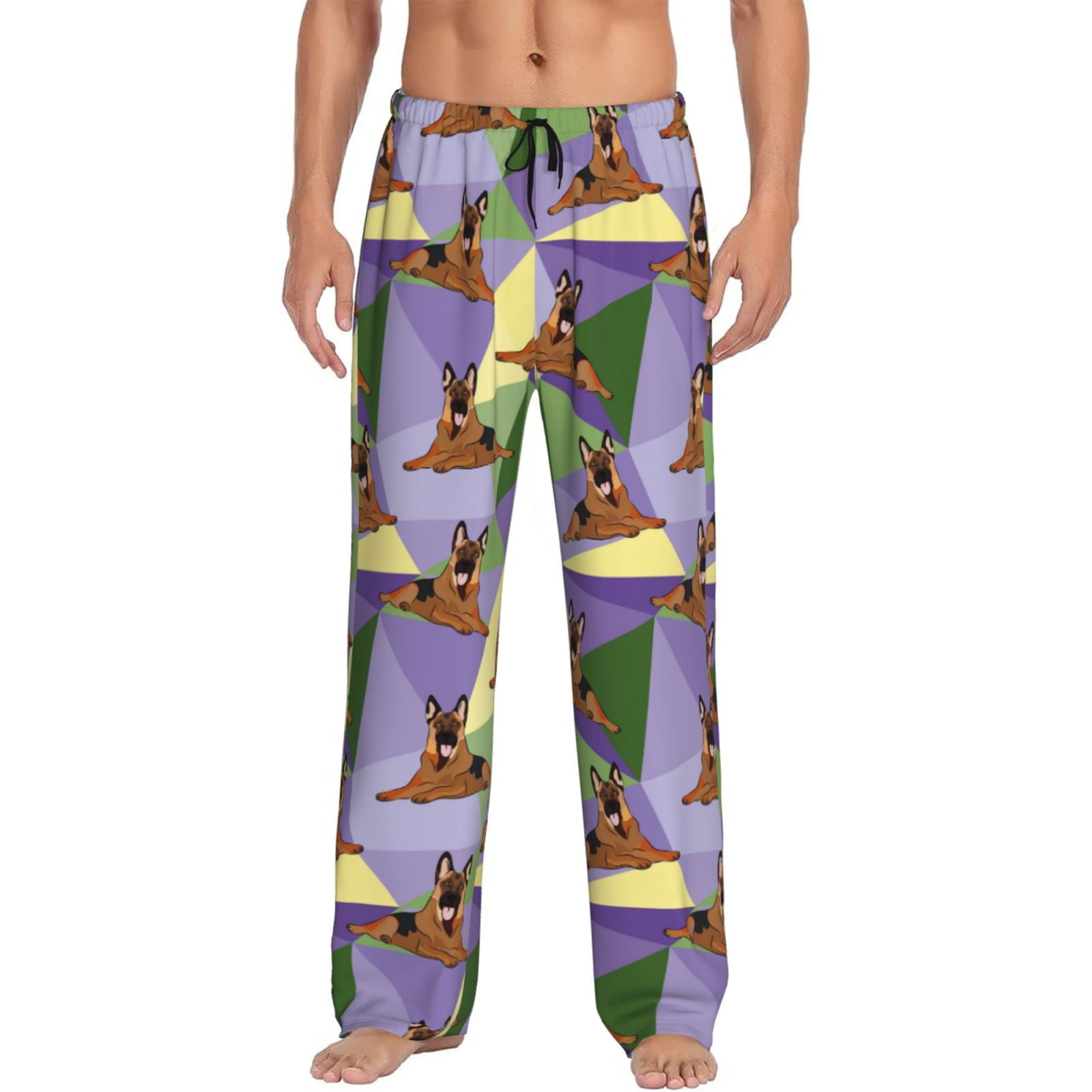 Pofeuu German Shepherd Dog Print Men's Pajama Pants, Soft Lounge Pajama ...