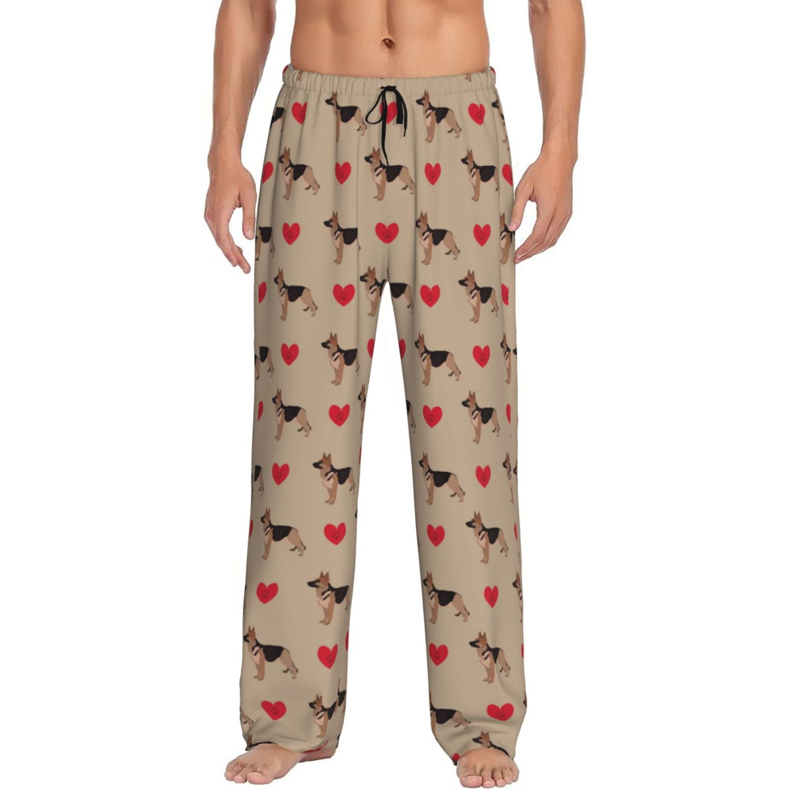 Pofeuu German Shepherd Dog Print Men's Pajama Pants, Soft Lounge Pajama ...