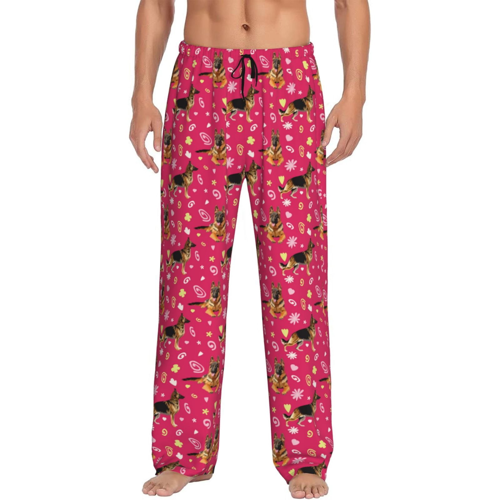 Pofeuu German Shepherd Dog Print Men's Pajama Pants, Soft Lounge Pajama ...