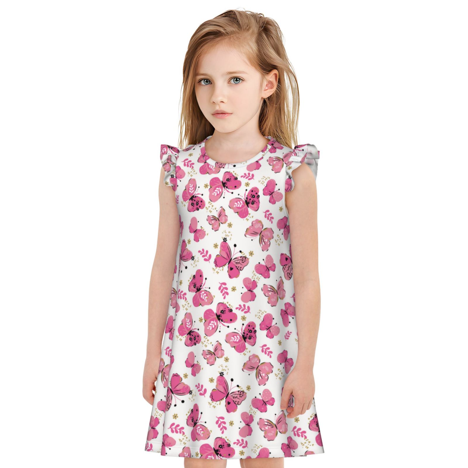 Pofeuu Girl Butterfly Print Girls Nightgowns, Nightgown Princess Pajama ...