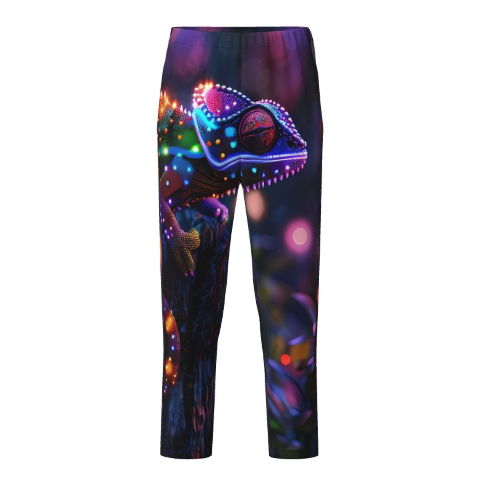 Pofeuu Glowing Chameleon Fantasy Art Print Teenagers' Pajama Pants ...