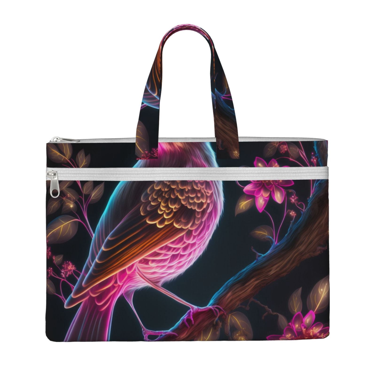Pofeuu Glowing Leaf Bird Print Laptop Bag Carrying - Computer Bag ...