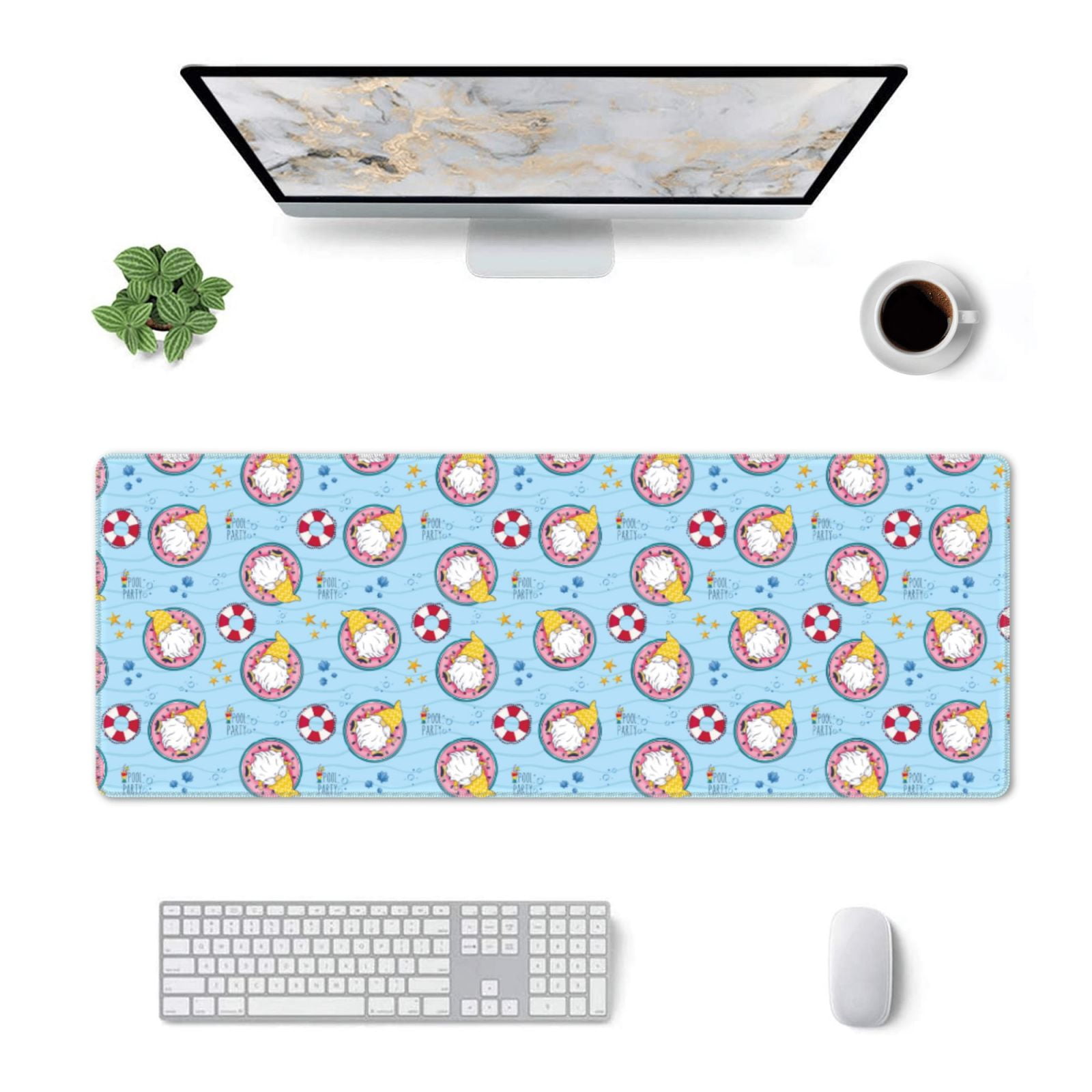 Pofeuu Gnome On A Watermelon Mattress In The Pool Print Desk Mat for ...