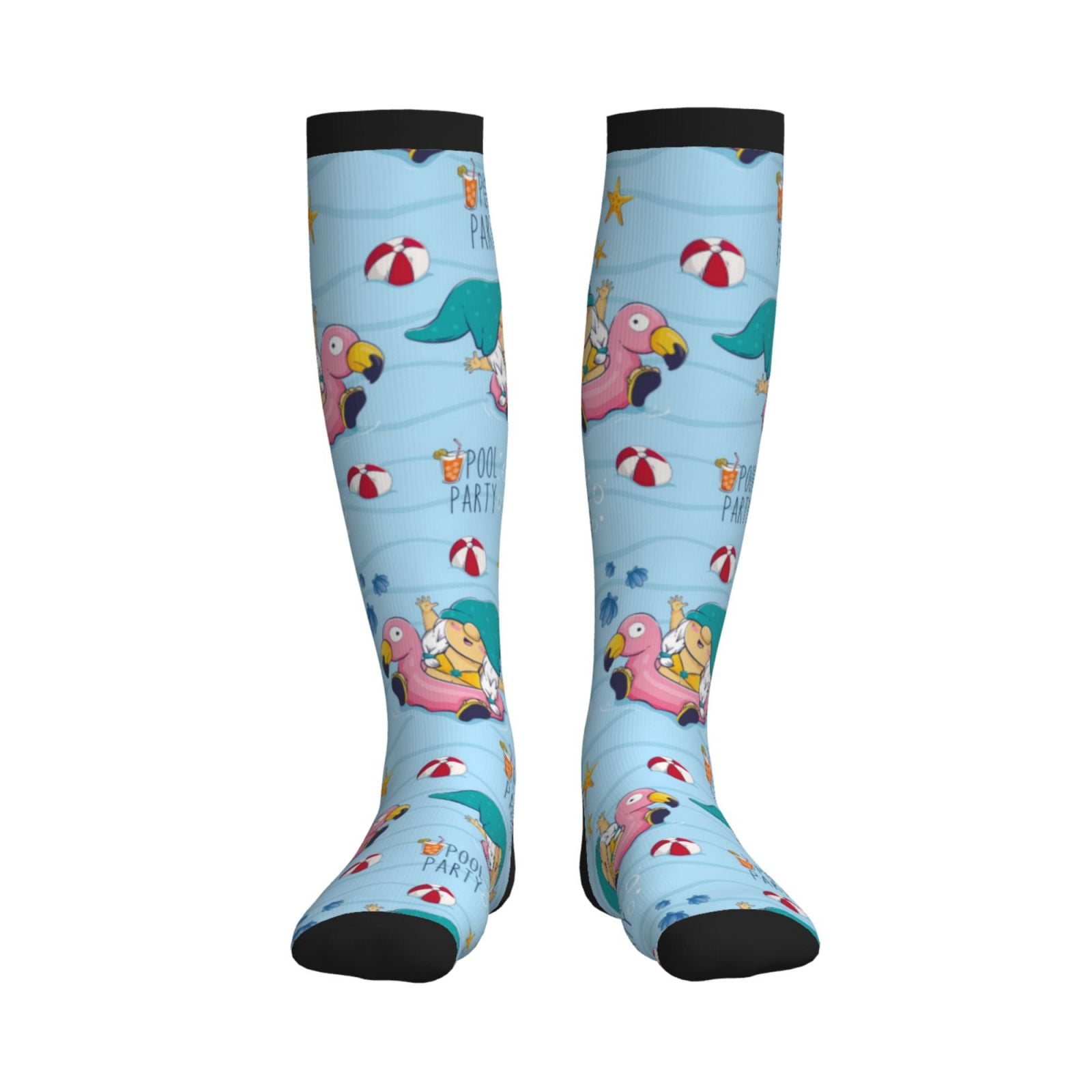 Pofeuu Gnome Pool Party Print Compression Socks for Women & Men ...