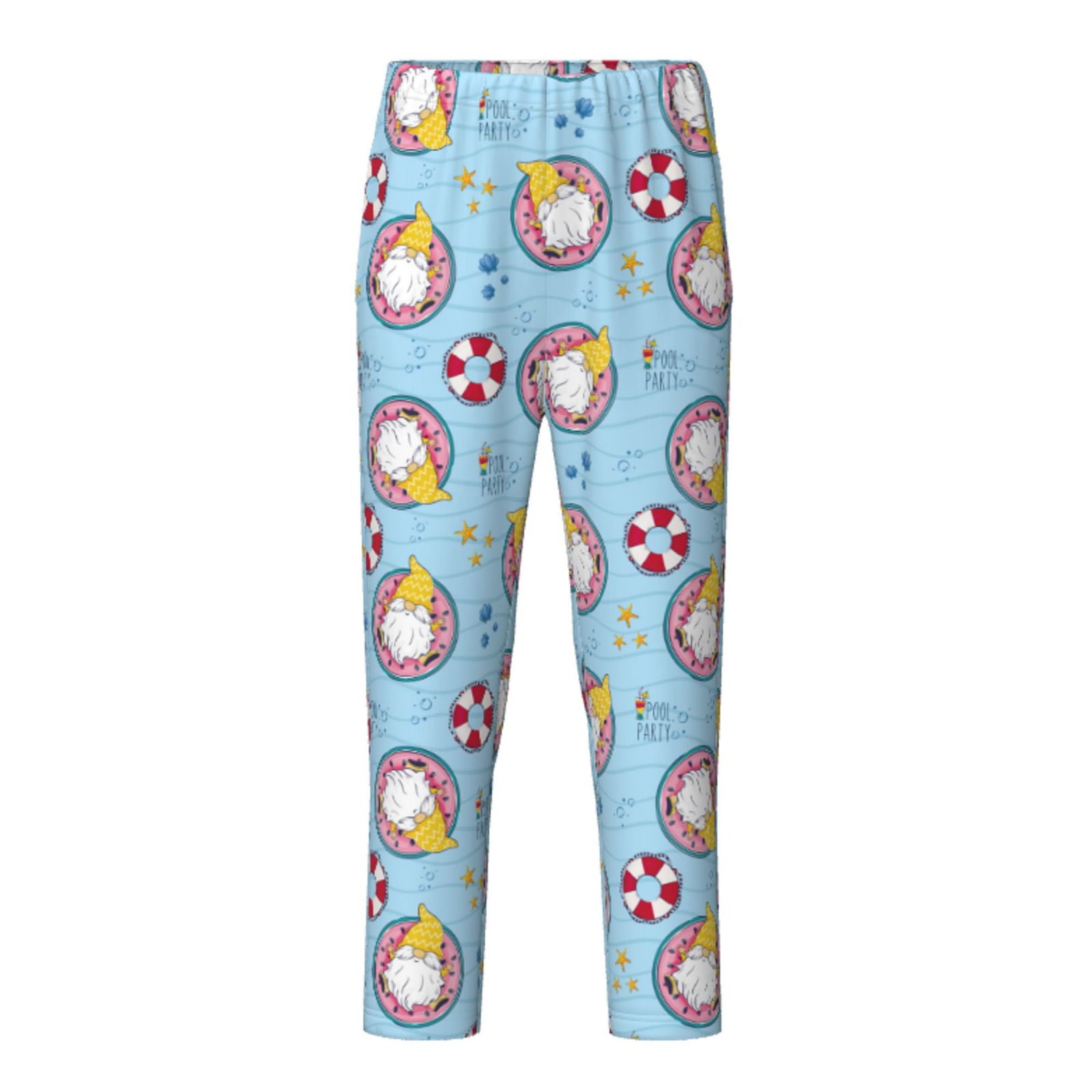 Pofeuu Gnome Pool Party Print Teenagers' Pajama Pants, Soft Lounge ...