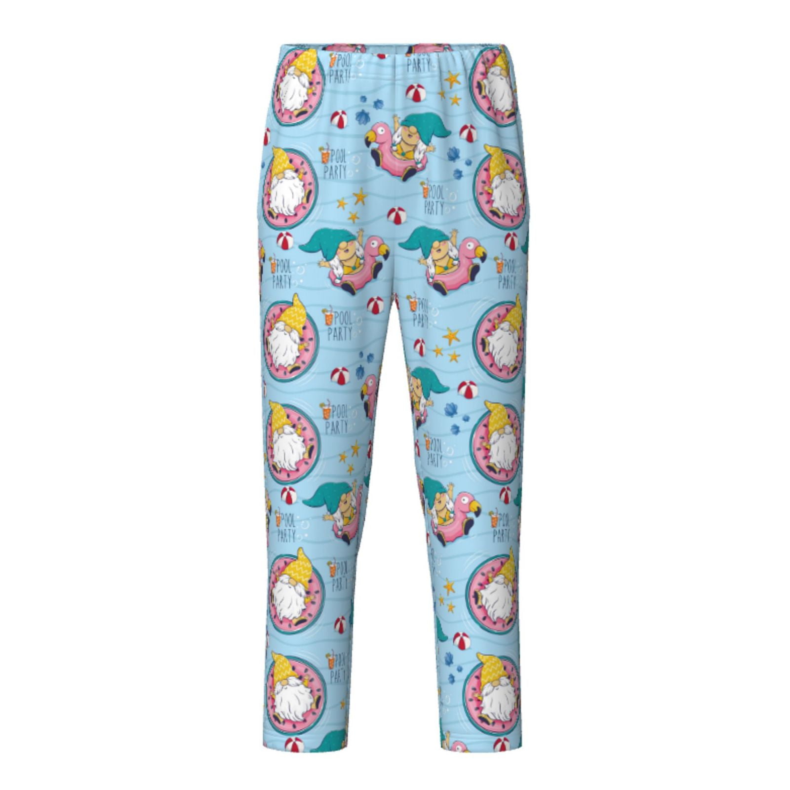 Pofeuu Gnome Pool Party Print Teenagers' Pajama Pants, Soft Lounge ...