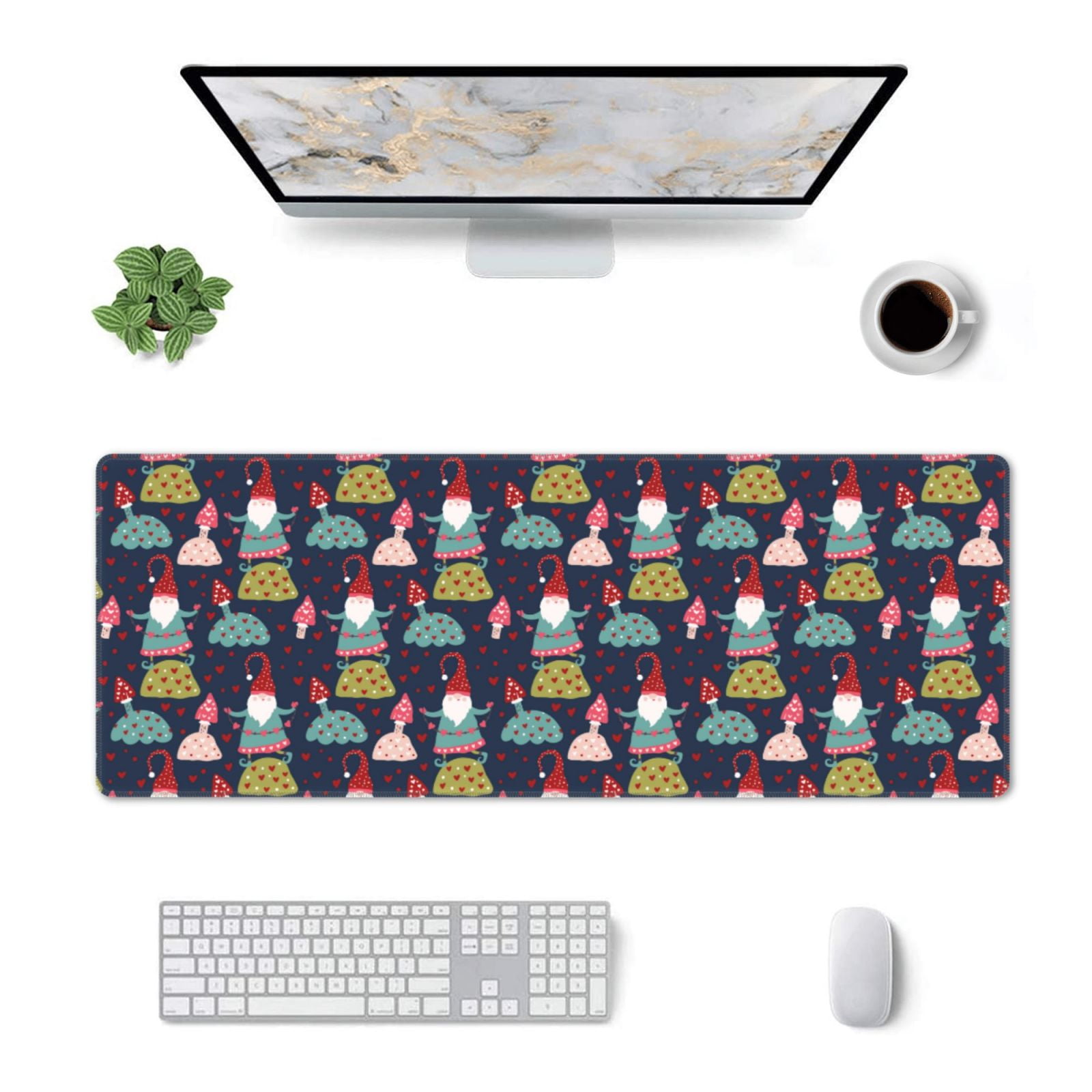 Pofeuu Gnome With Mushroom Print Desk Mat for Keyboard and Mouse ...