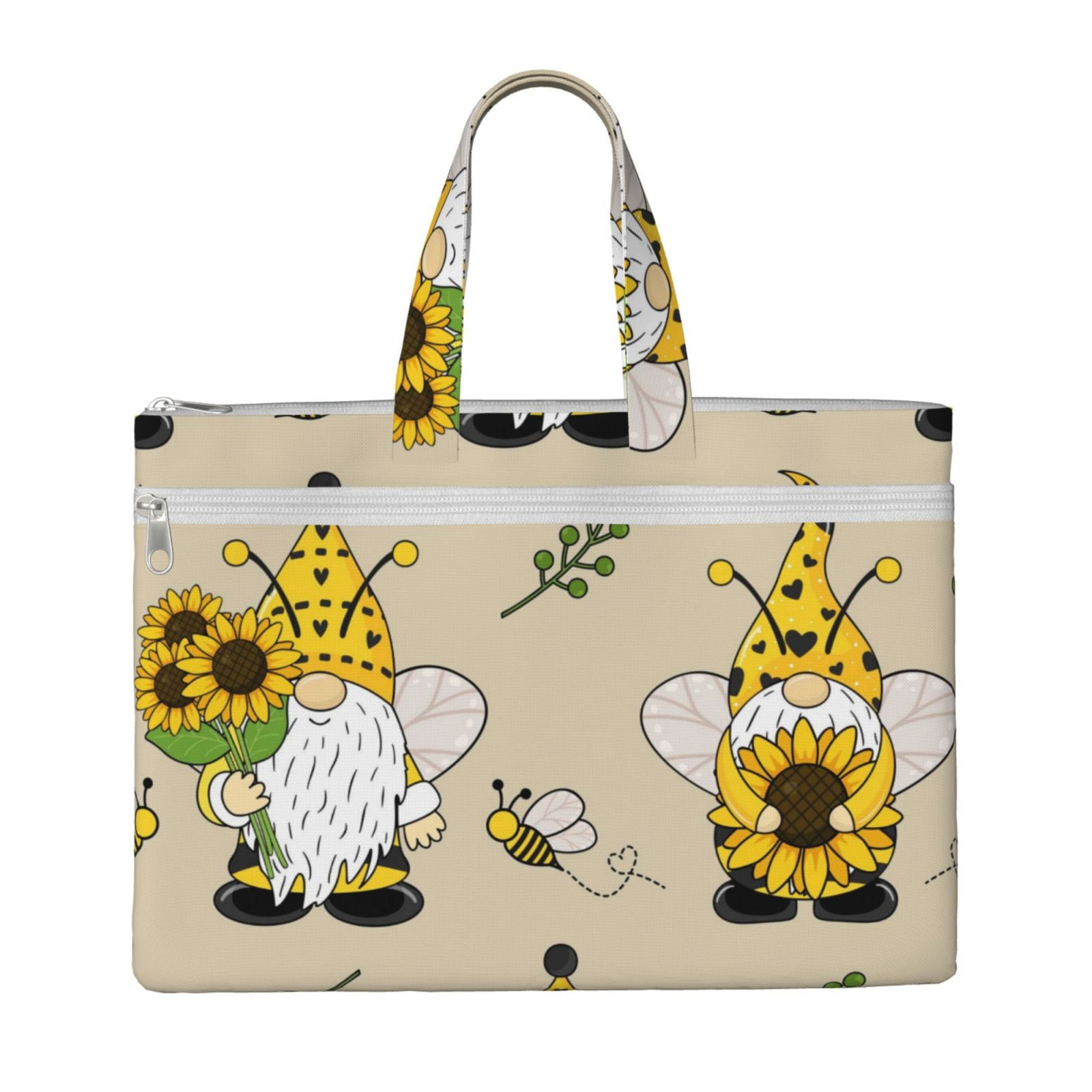 Pofeuu Gnomes Bees And Sunflowers Print Laptop Bag Carrying - Computer ...