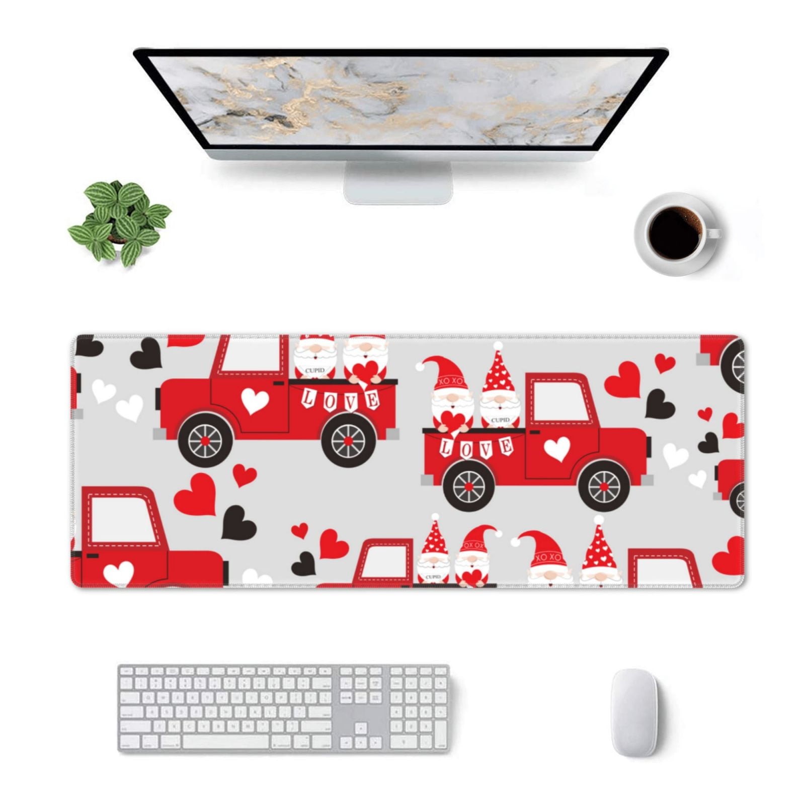 Pofeuu Gnomes On The Car Print Desk Mat for Keyboard and Mouse，Computer ...