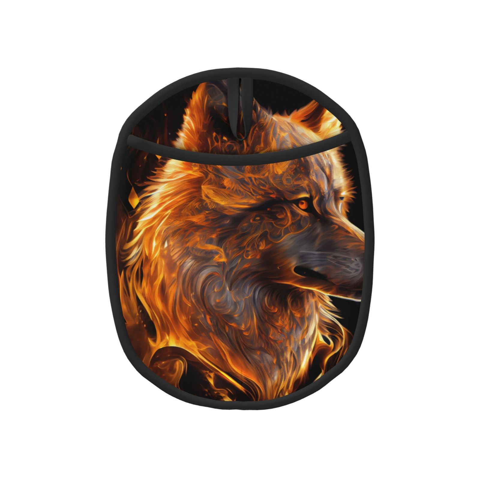 Pofeuu Gold Flame Pattern Wolf Print Silicone Pot Mat Mitten With ...