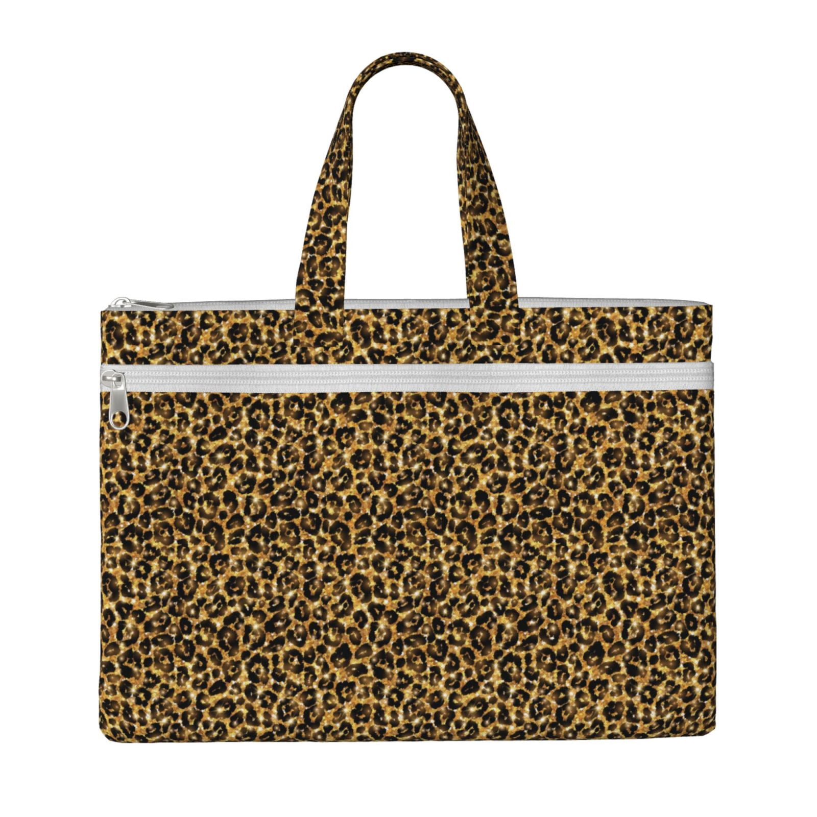 Pofeuu Gold Glitter Leopard Print Laptop Bag Carrying - Computer Bag ...