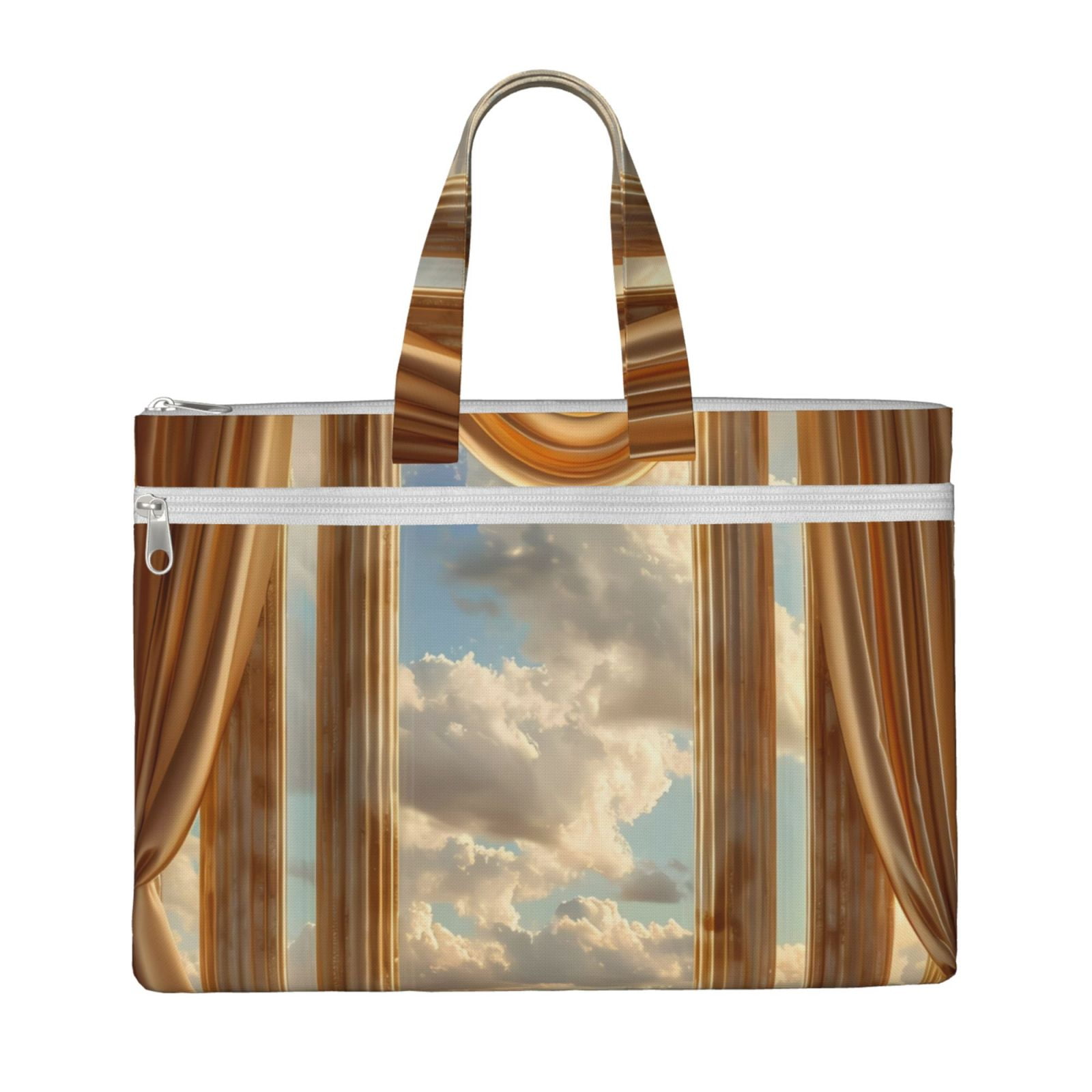 Pofeuu Golden Drapes Pillars Clouds Print Laptop Bag Carrying ...