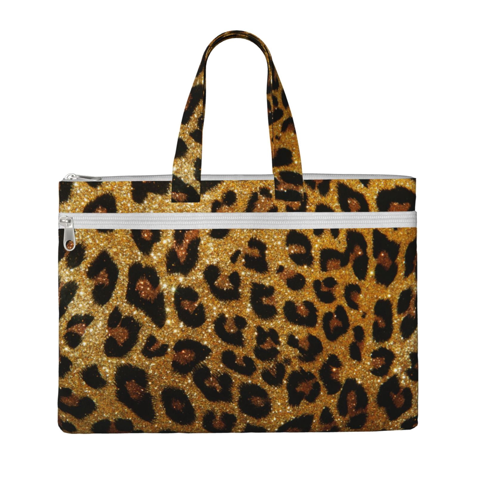 Pofeuu Golden Leopard Glitter Print Laptop Bag Carrying - Computer Bag ...