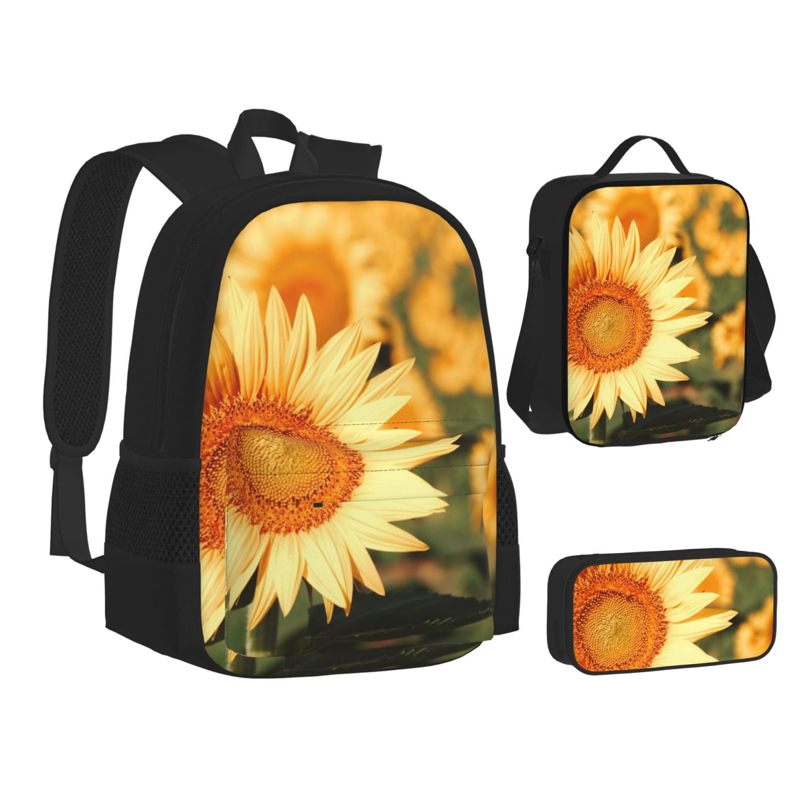 Pofeuu Golden Sunflower In Field Print Backpack Travel Backpacks With ...