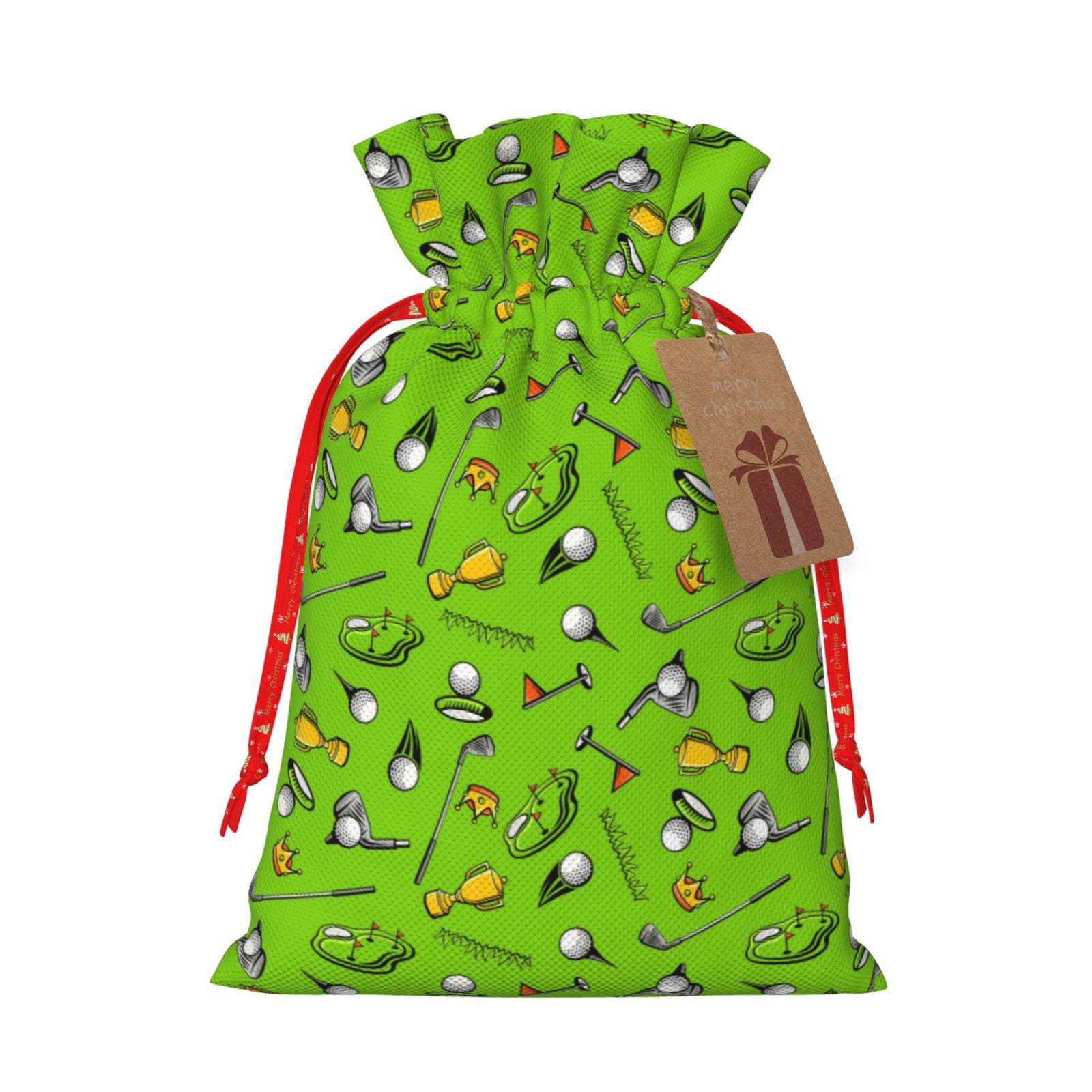 Pofeuu Golf Sport Club Print Burlap Bags with Drawstrings Drawstring ...