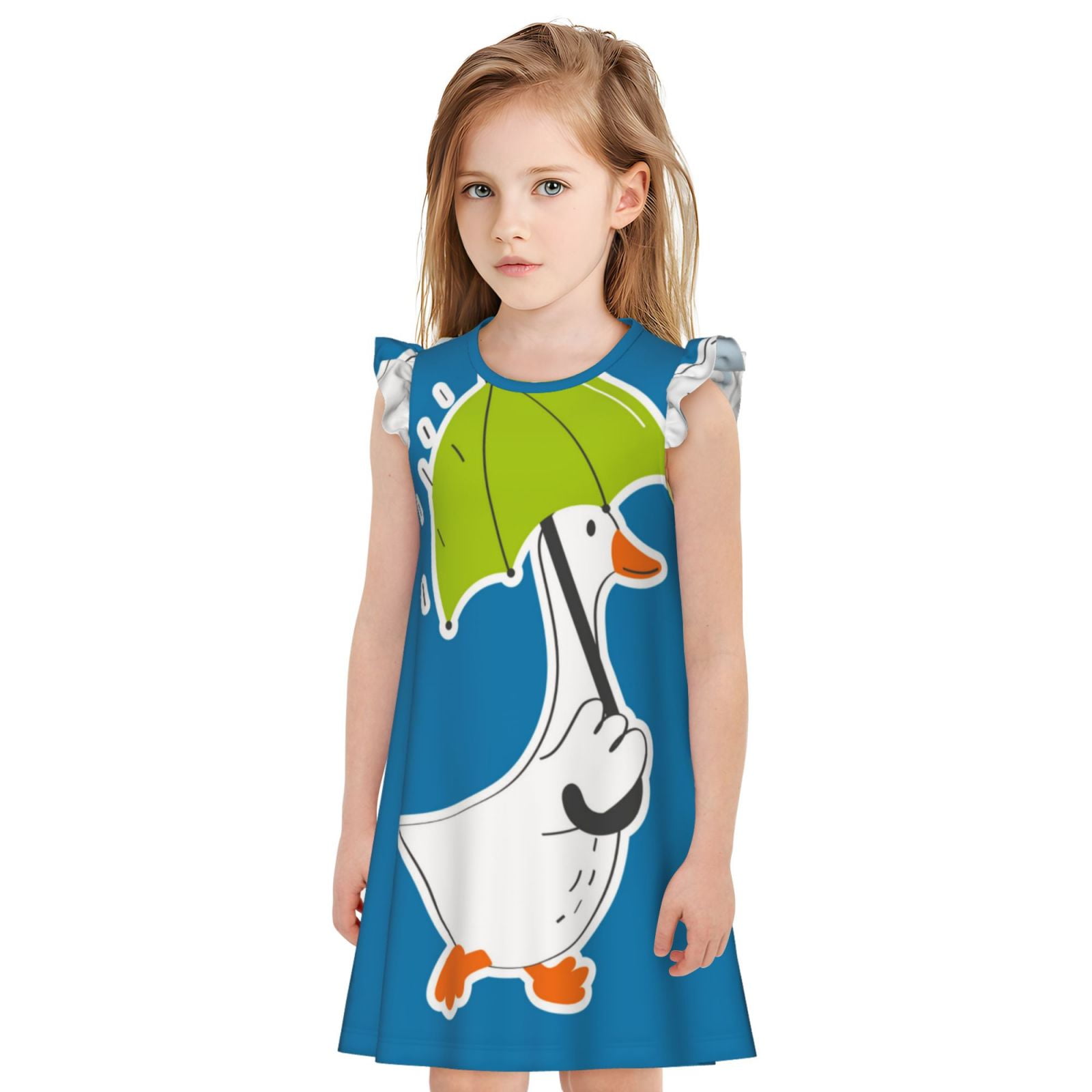 Pofeuu Goose Holding an Umbrella Print Girls Nightgowns, Nightgown ...