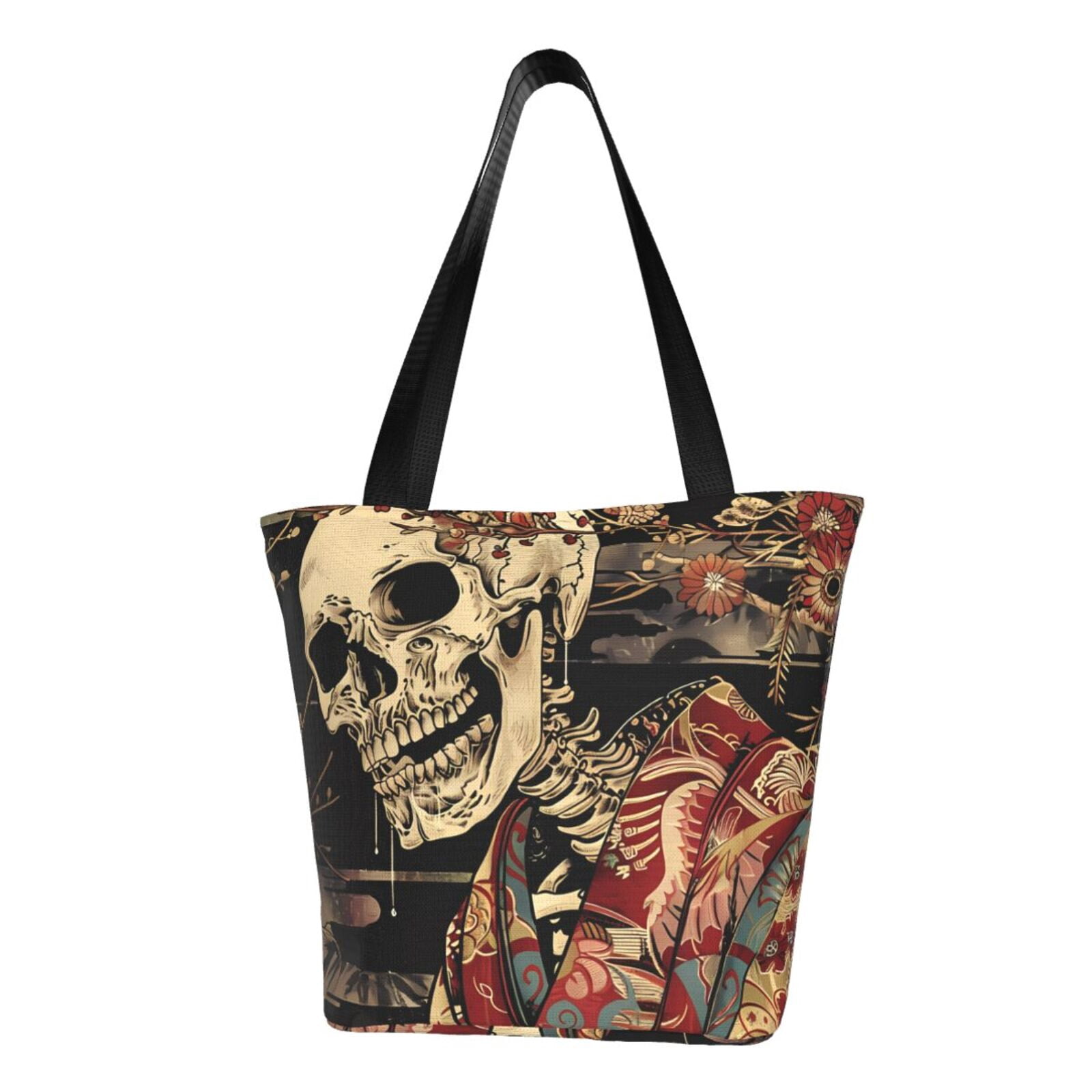 Pofeuu Gothic Eastern Floral Skull Print Women Fashion Shoulder ...