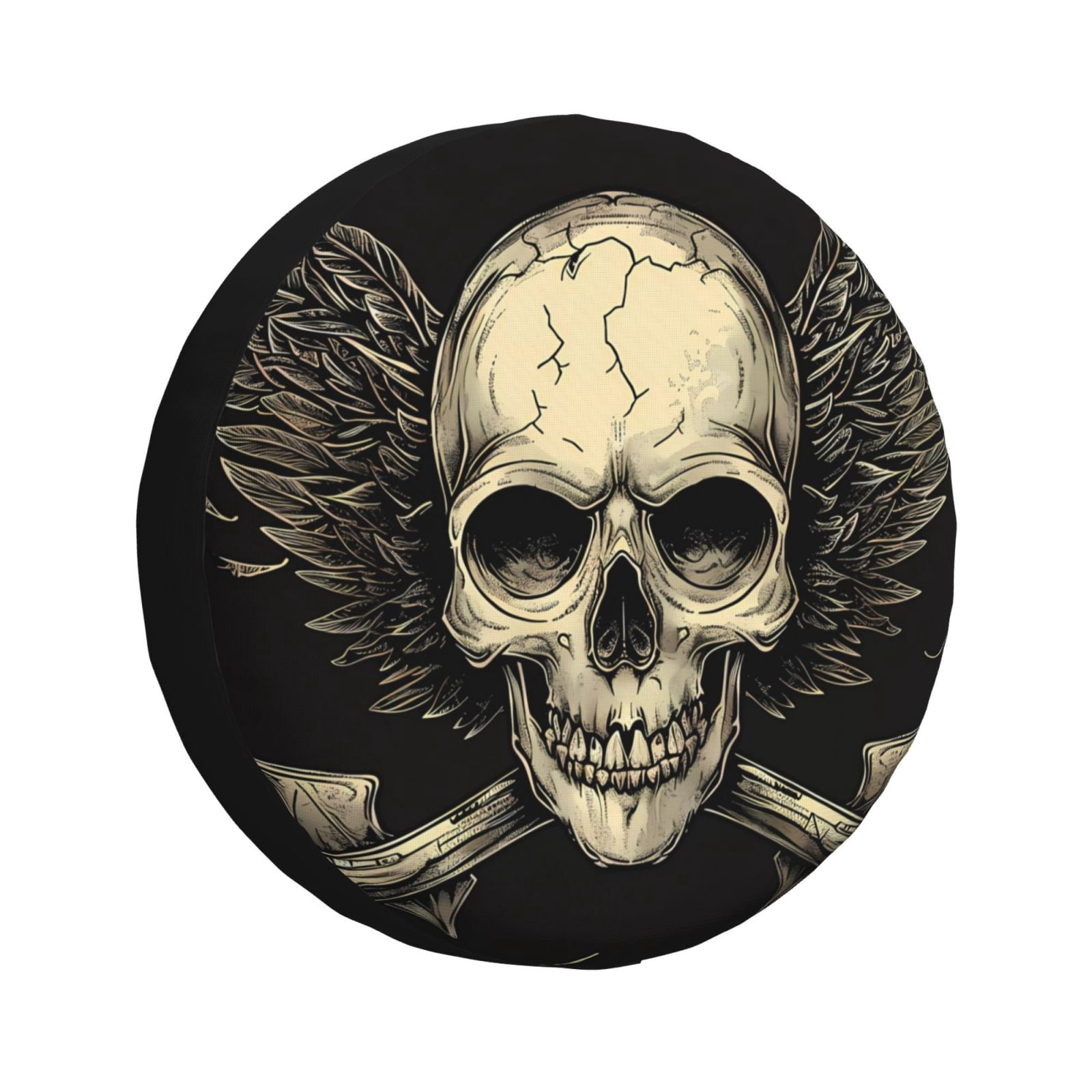 Pofeuu Gothic Winged Skull Print Spare Tire Wheel Cover for Car Truck ...