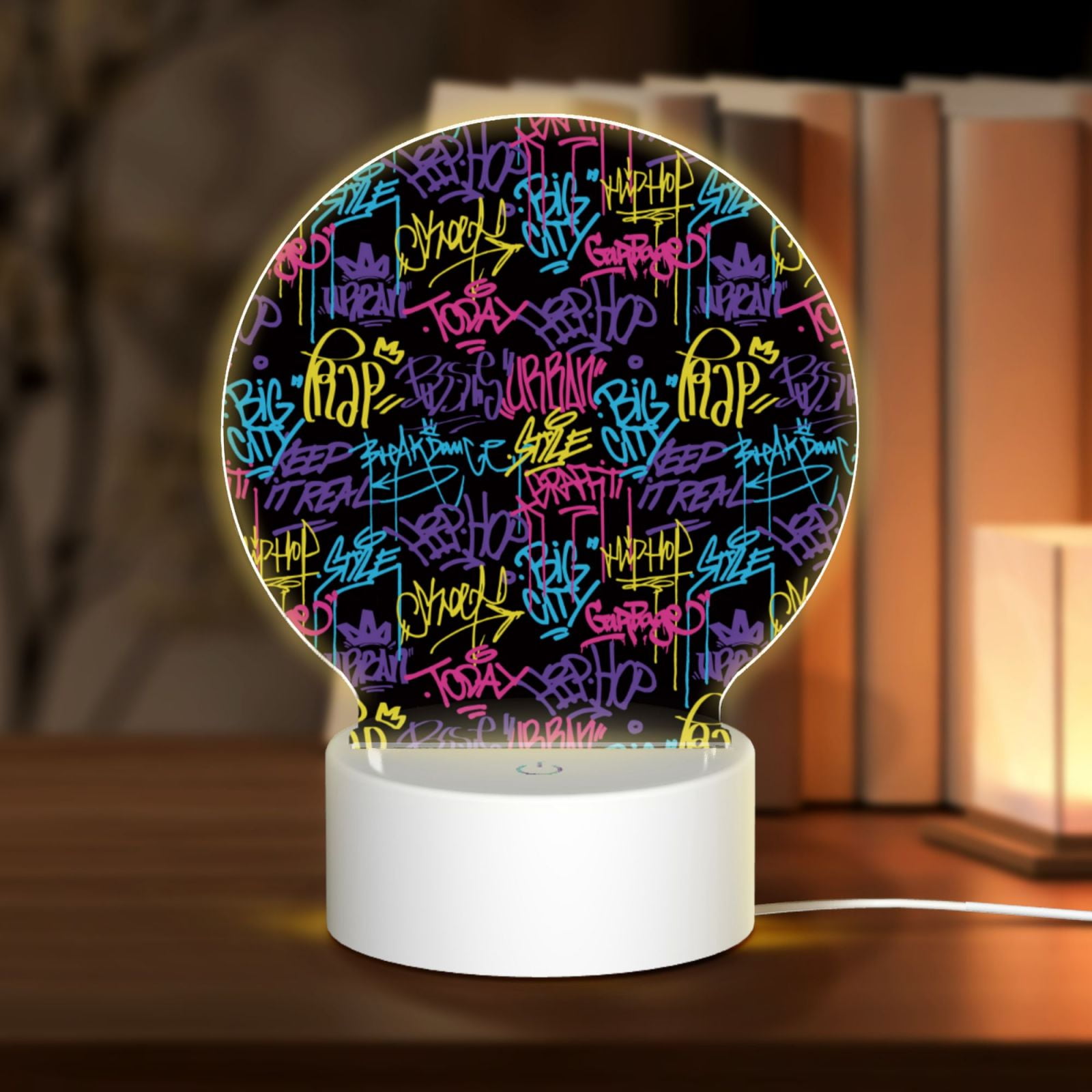 Pofeuu Graffiti Art Print LED Christmas Night Light Lamp Base Gift DIY ...