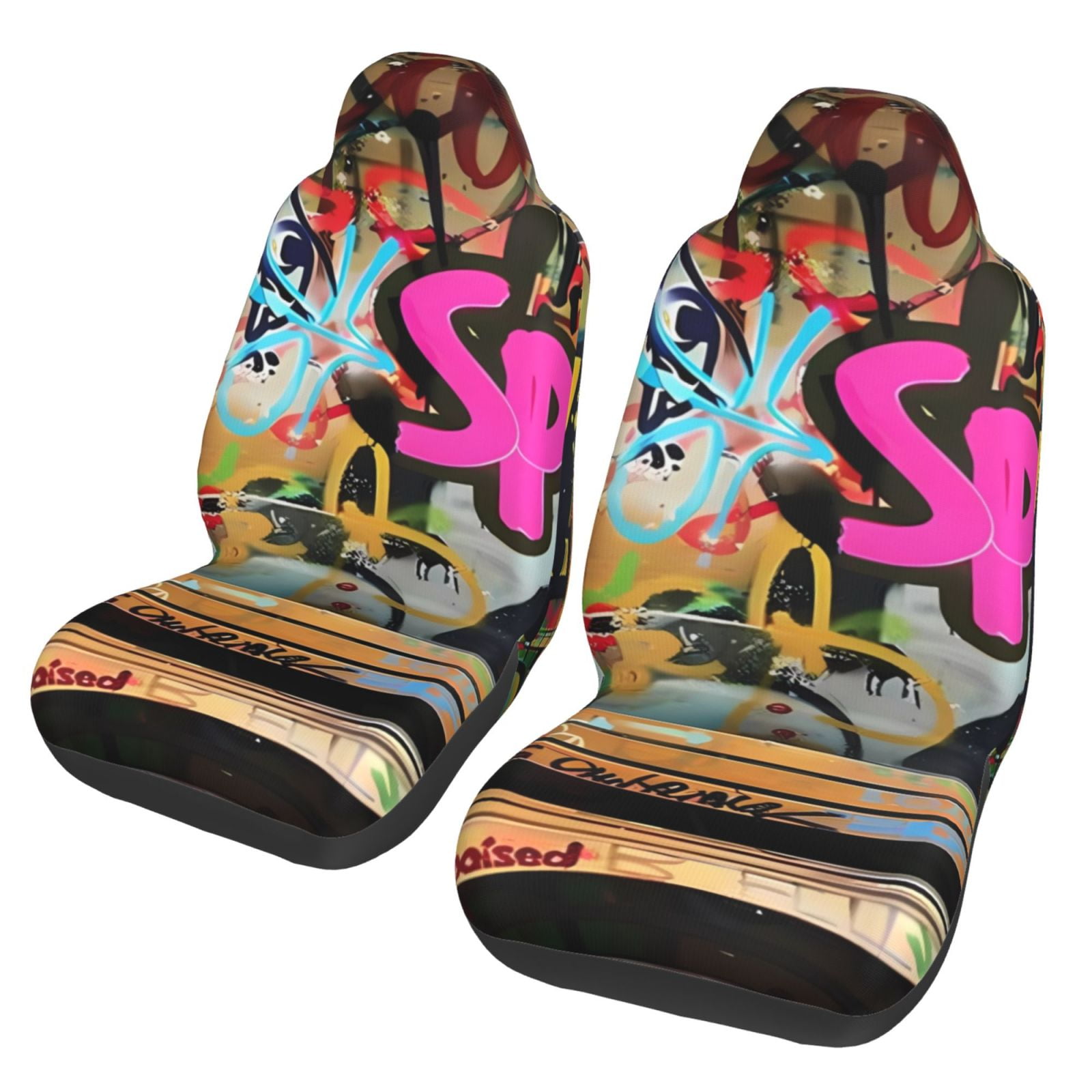 Pofeuu Graffiti Lamp Urban Scene Print Automotive Car Seat Covers Flat ...