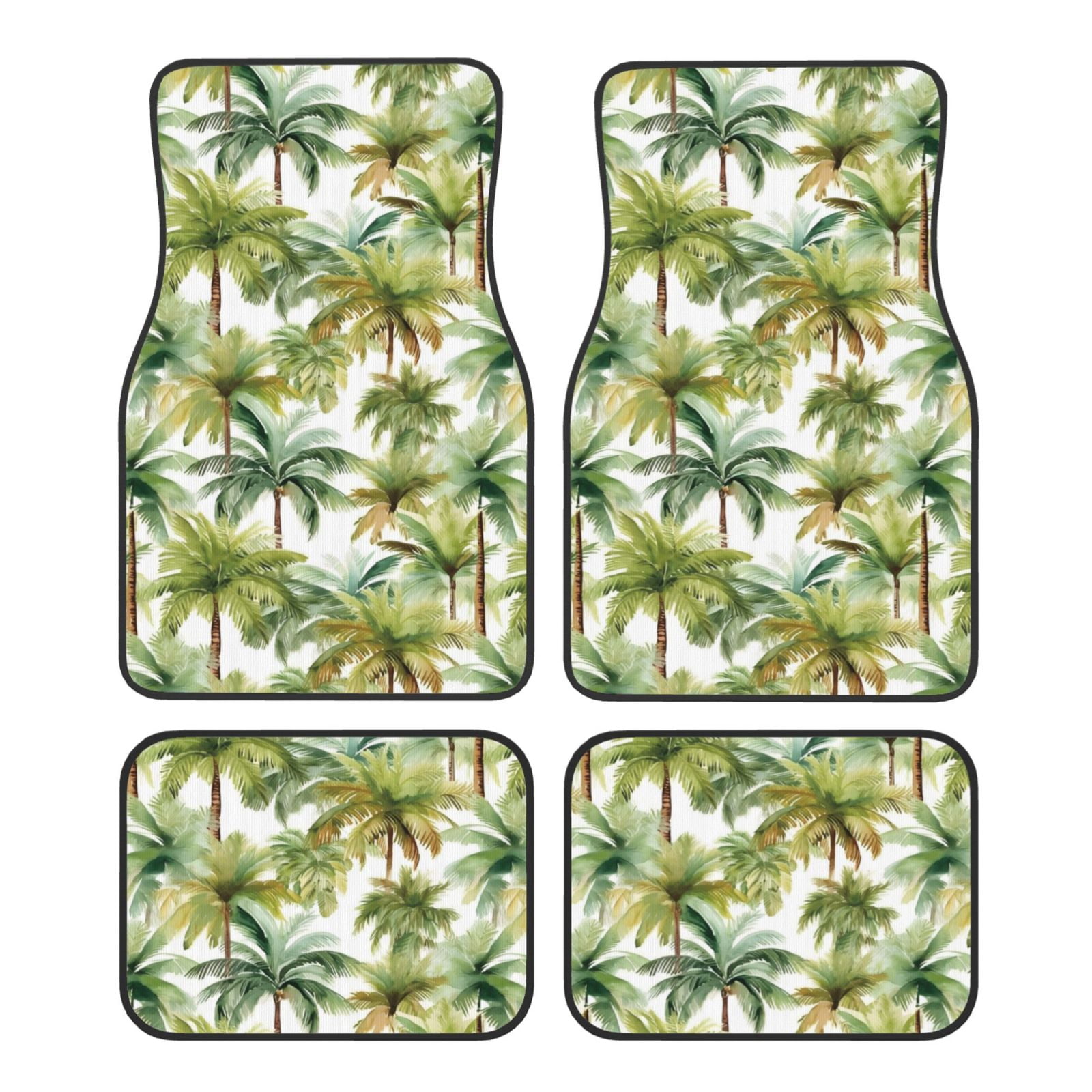 Pofeuu Green Hawaii Palms Print Car Foot Mat Set of 4 Pieces - All ...