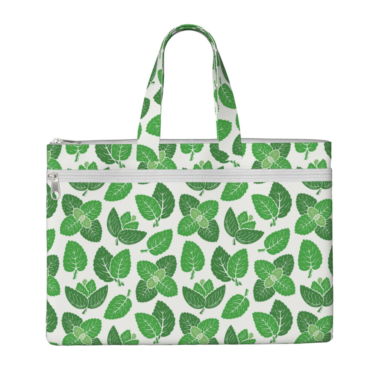 Pofeuu Green Leaves Print Laptop Bag Carrying - Computer Bag Laptop ...