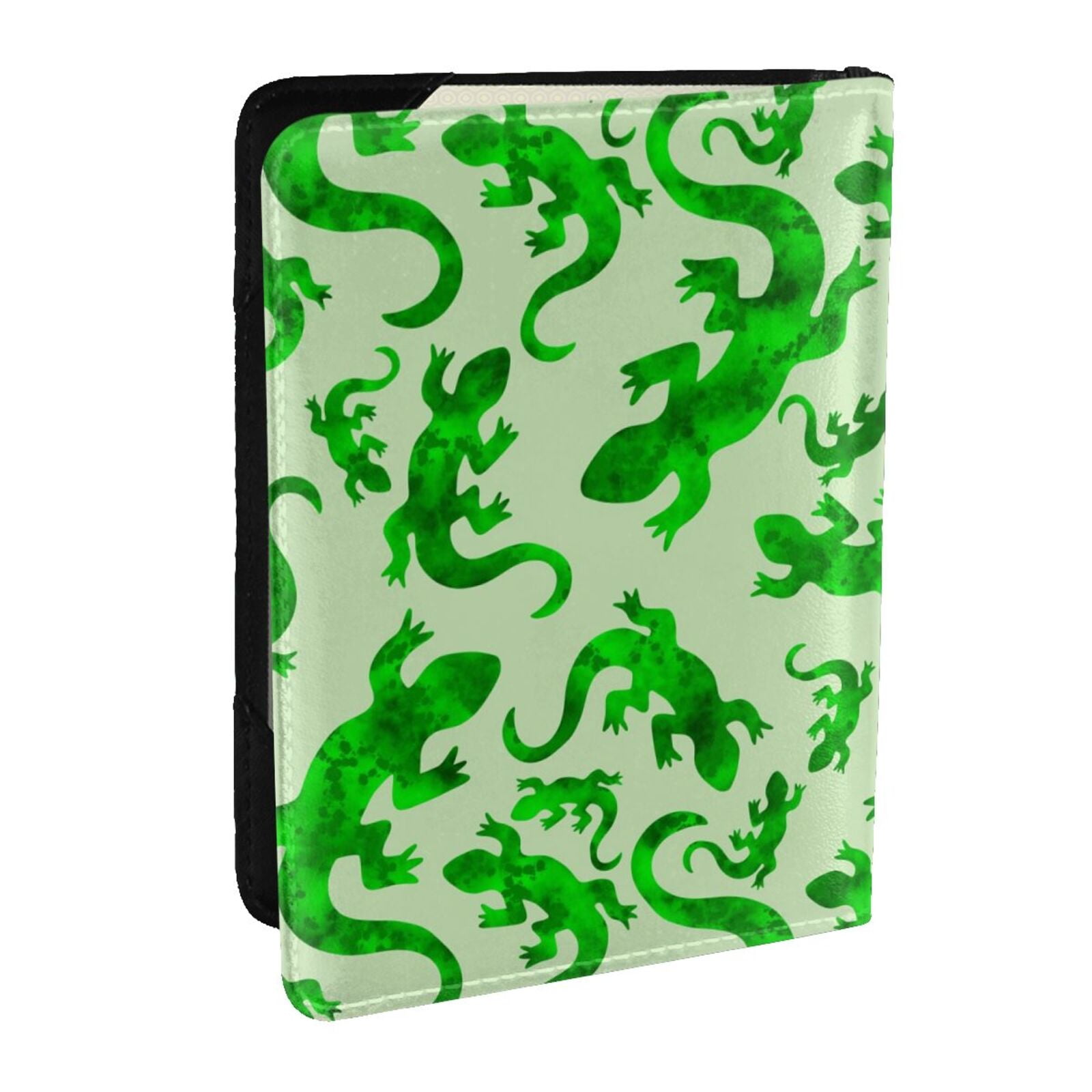 Pofeuu Green Lizard Print Travel Document Organizer Passport Holder Men ...