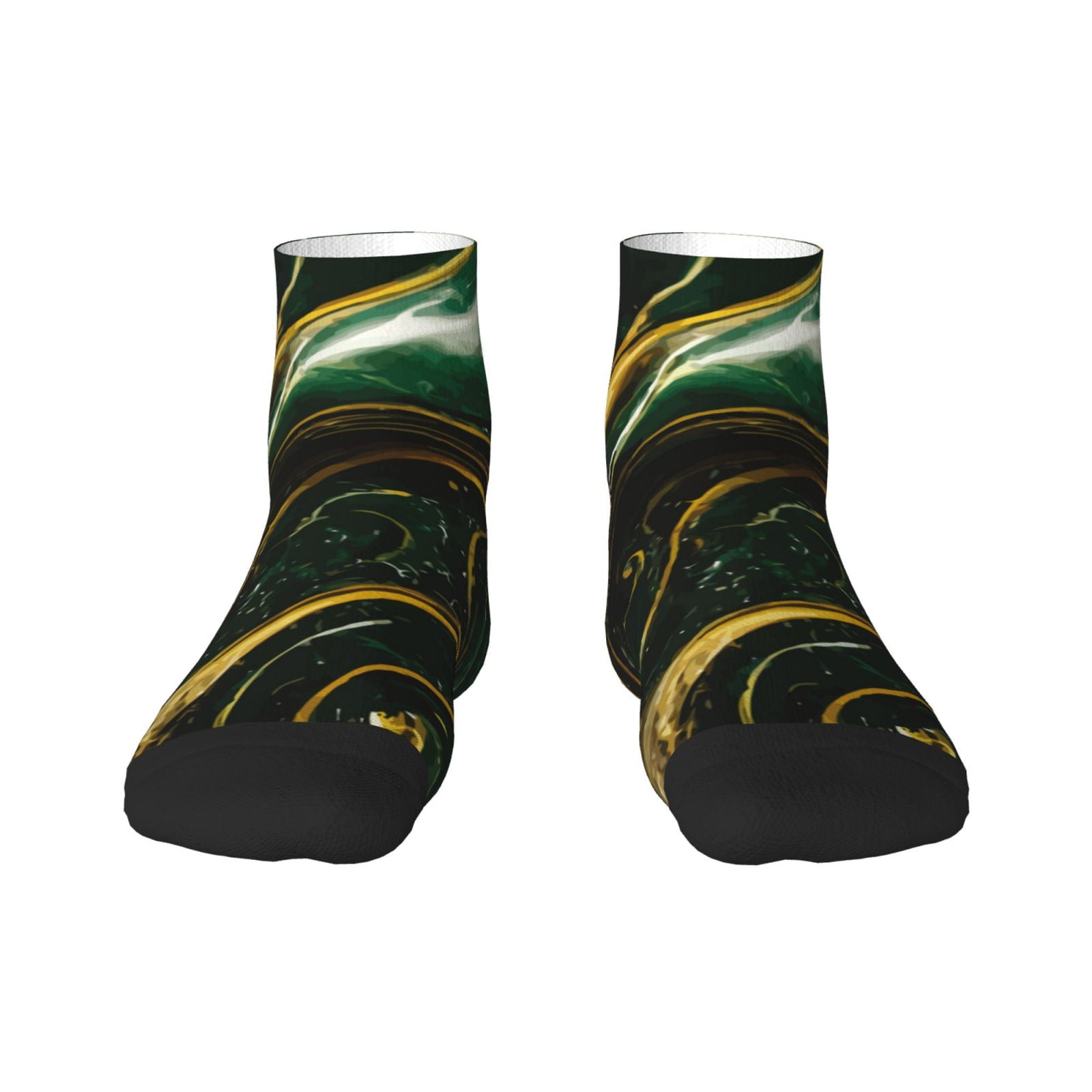 Pofeuu Green Marble Print 30cm Socks, Adult Running Hiking Socks for ...