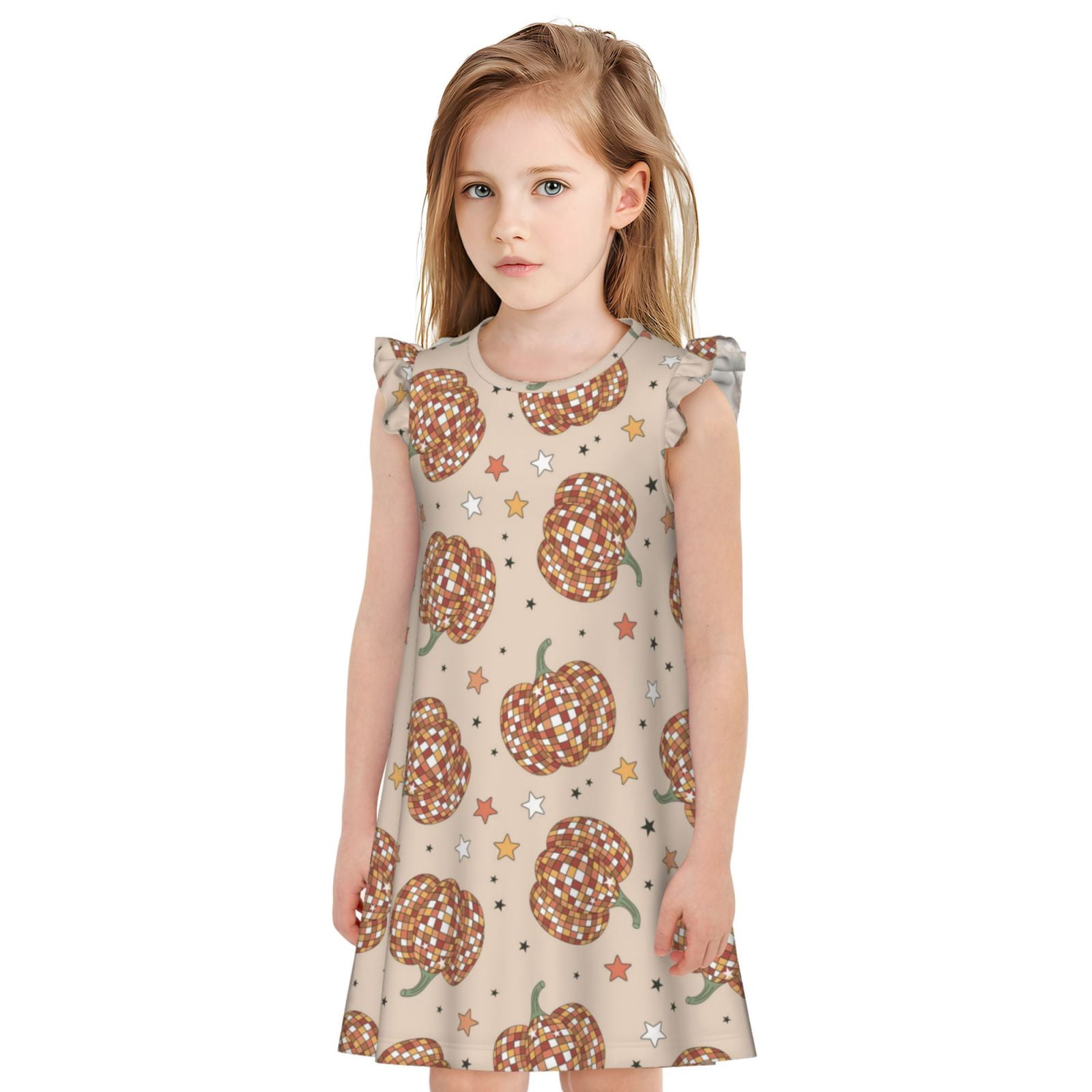 Pofeuu Groovy Disco Pumpkin Print Girls Nightgowns, Nightgown Princess ...